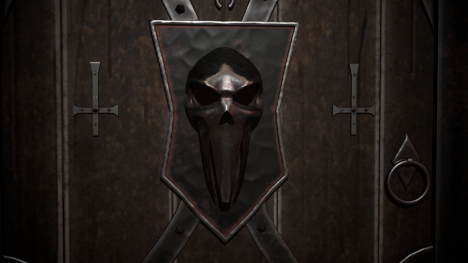 Skull Mask Dungeon Door - 3D Model by m4rios