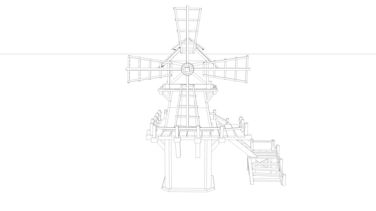 Windmill - 3D Model by m4rios