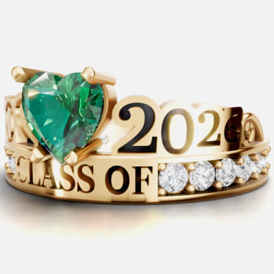 Class of 2026 Heart Ring Graduation Ring CAD - 3D Model by MA Designs