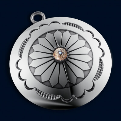 Large Tribal Shield Medallion Pendant Native American Style - 3D Model ...