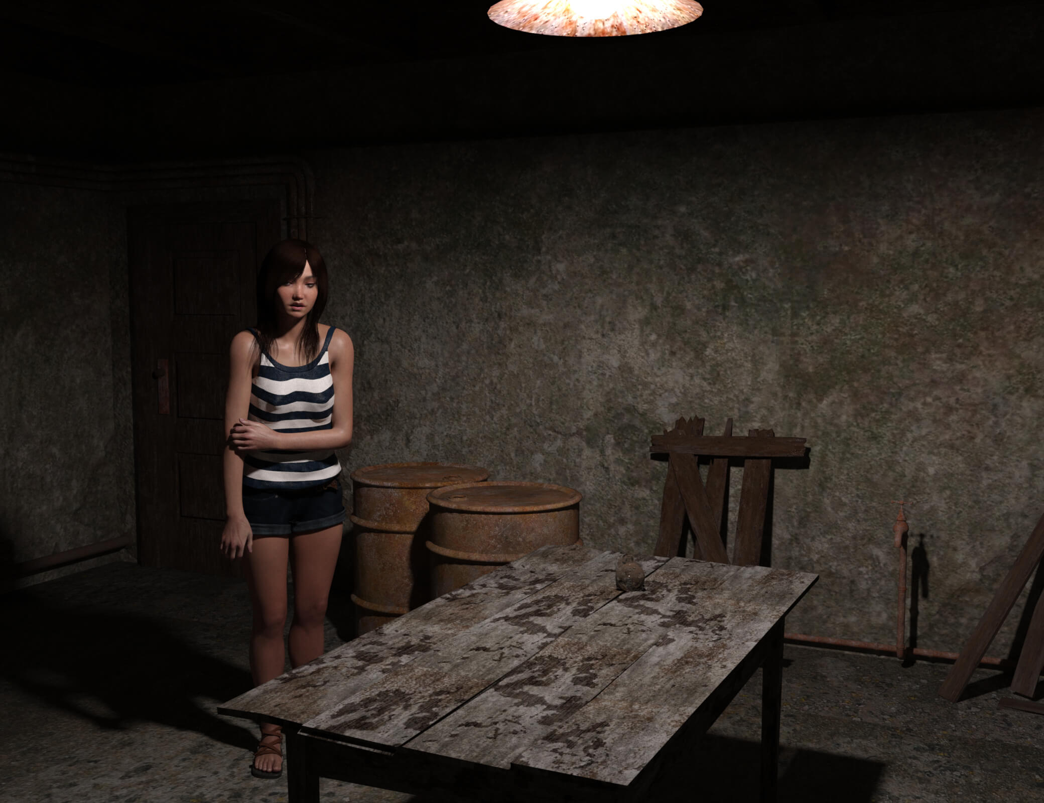 Creepy basement 3D Render, Digital Art by MacZyn