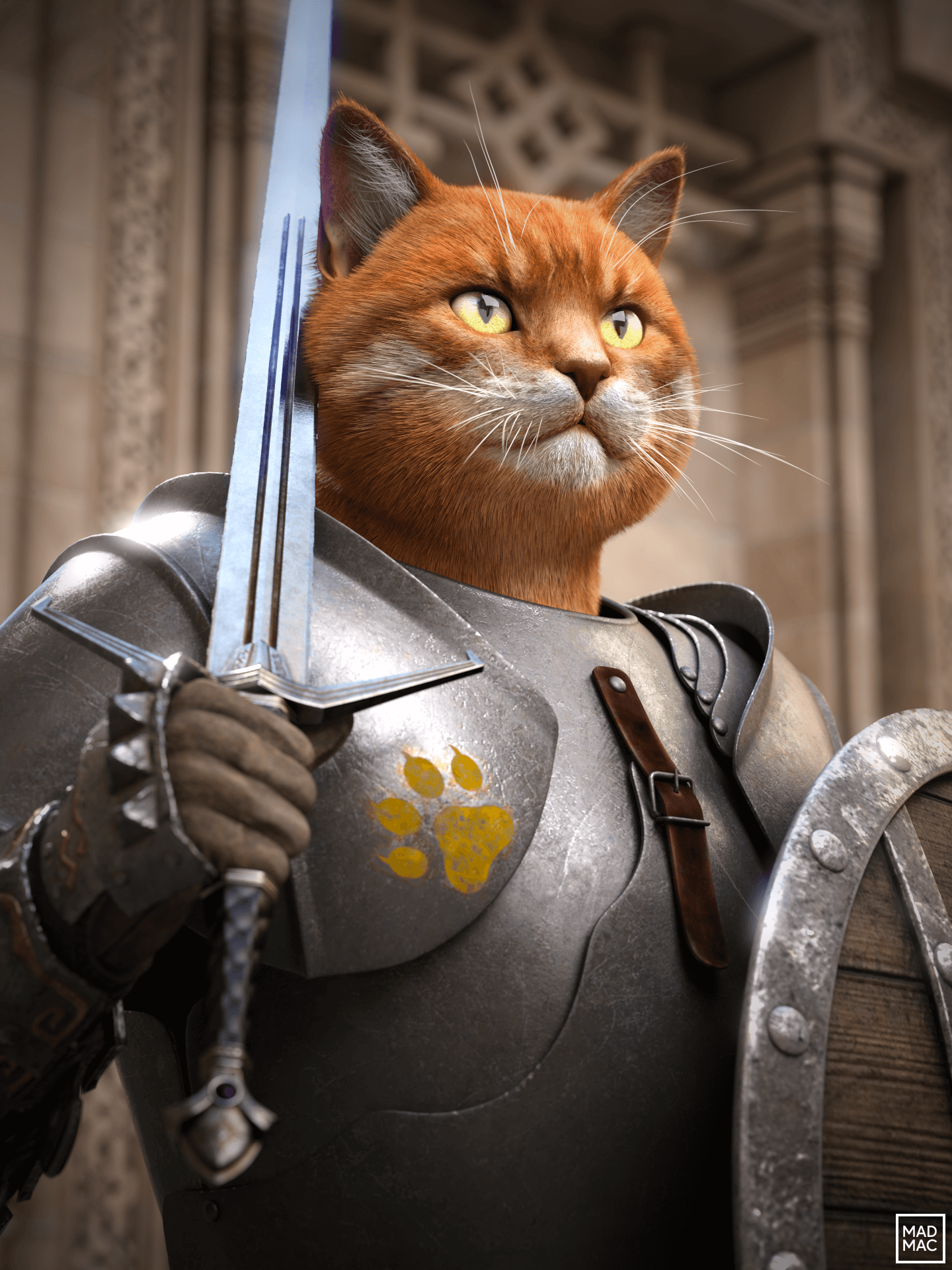 Battle Cat Leopold 3D Render, Digital Art by Mad Mac