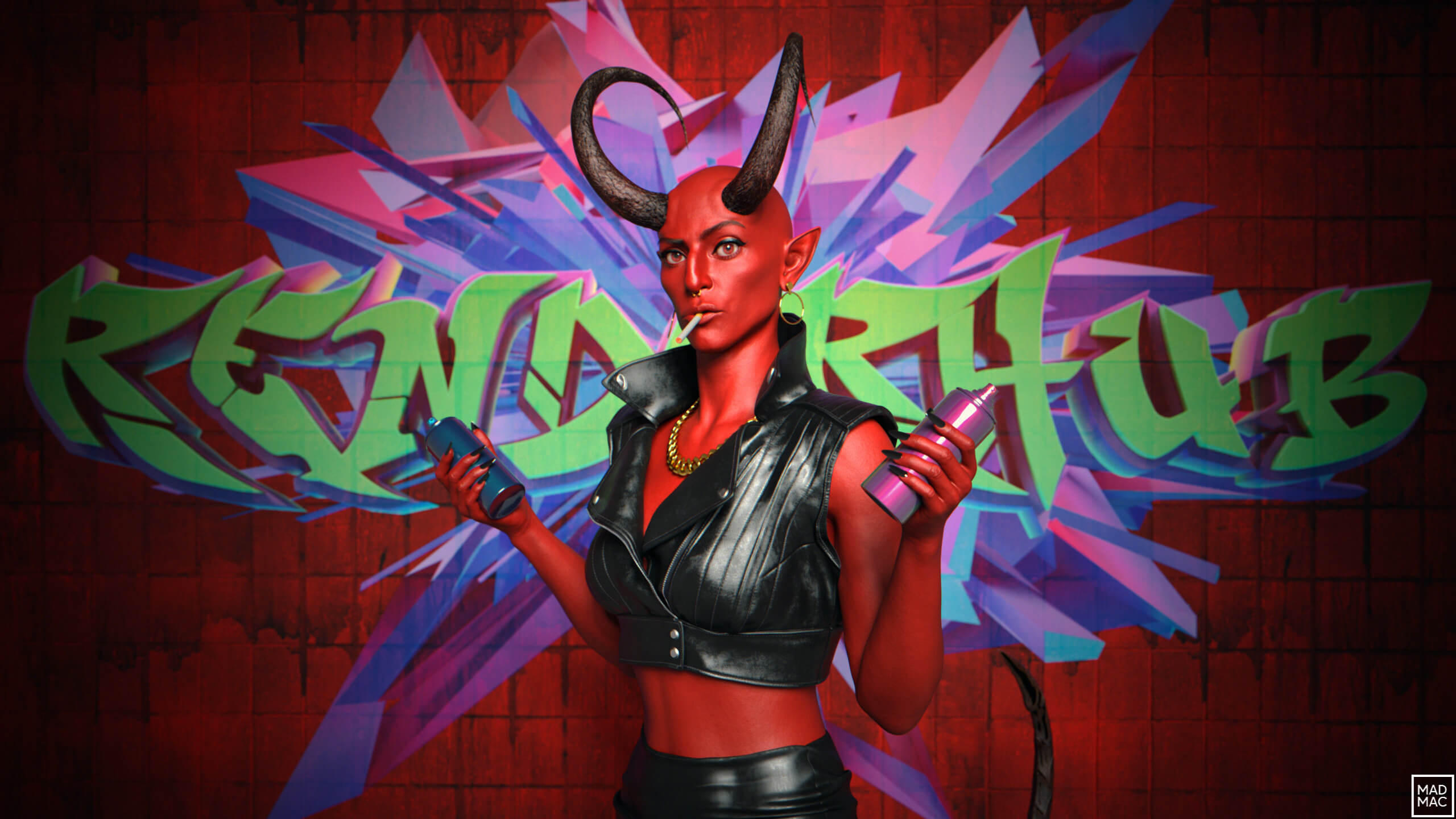 Devil's Work 3D Render, Digital Art by Mad Mac