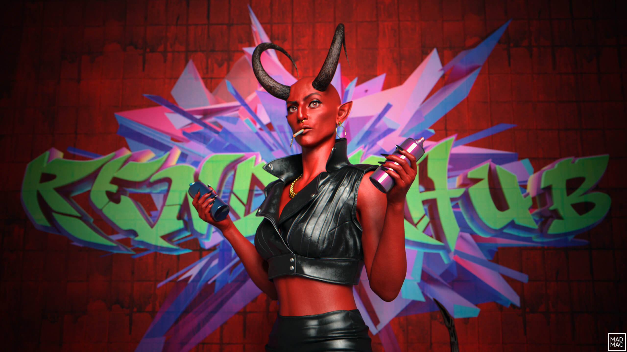 Devil's Work 3D Render, Digital Art by Mad Mac