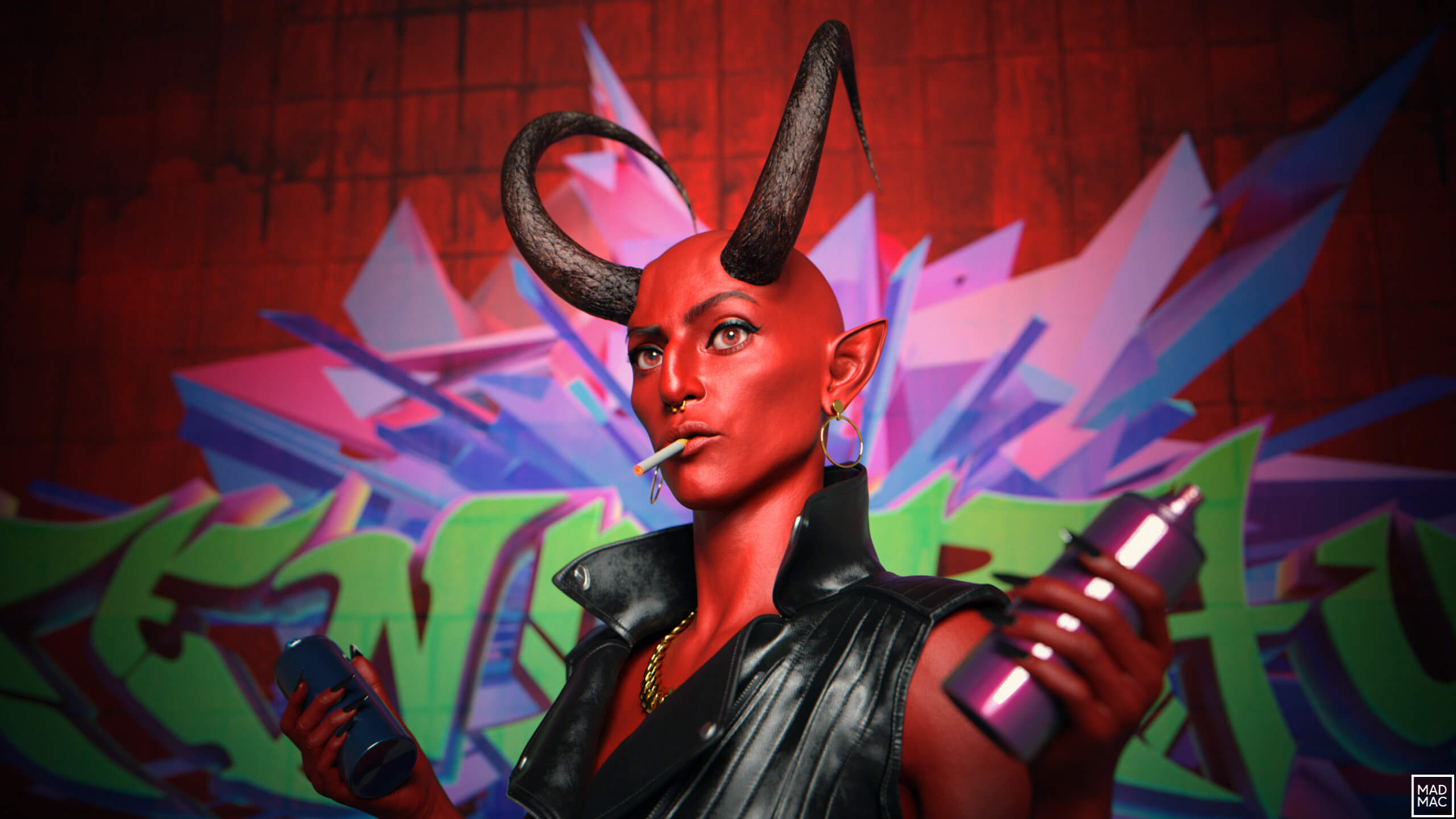 Devil's Work 3D Render, Digital Art by Mad Mac