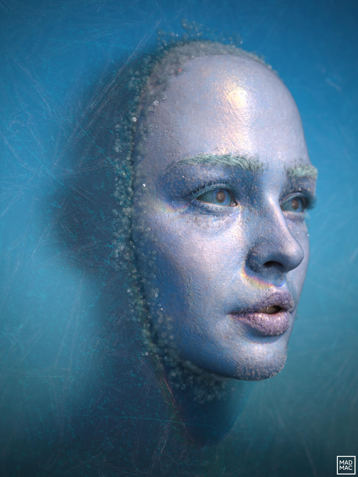 Frozen Girl portrait 3D Render, Digital Art by Mad Mac