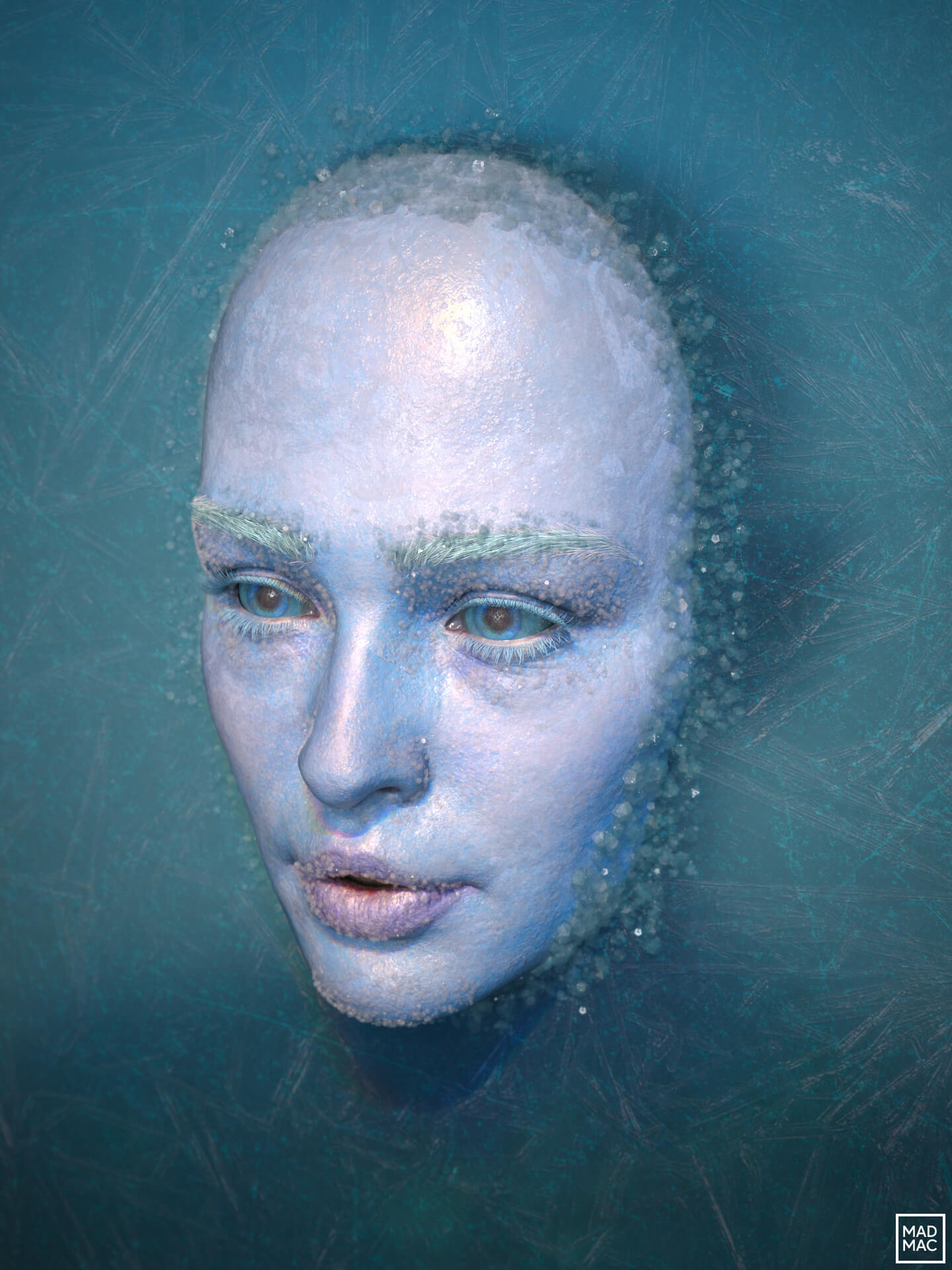 Frozen Girl portrait 3D Render, Digital Art by Mad Mac