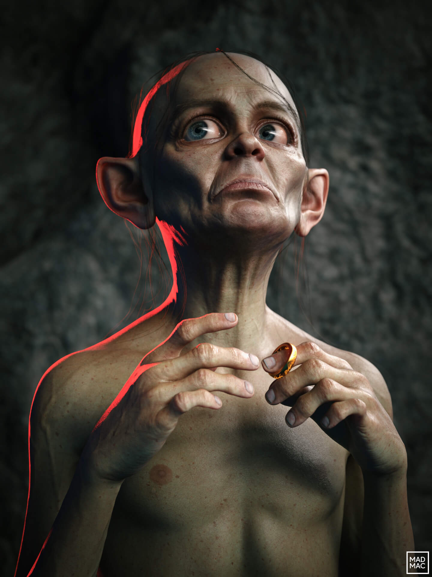 Gollum portrait 3D Render | RenderHub Gallery