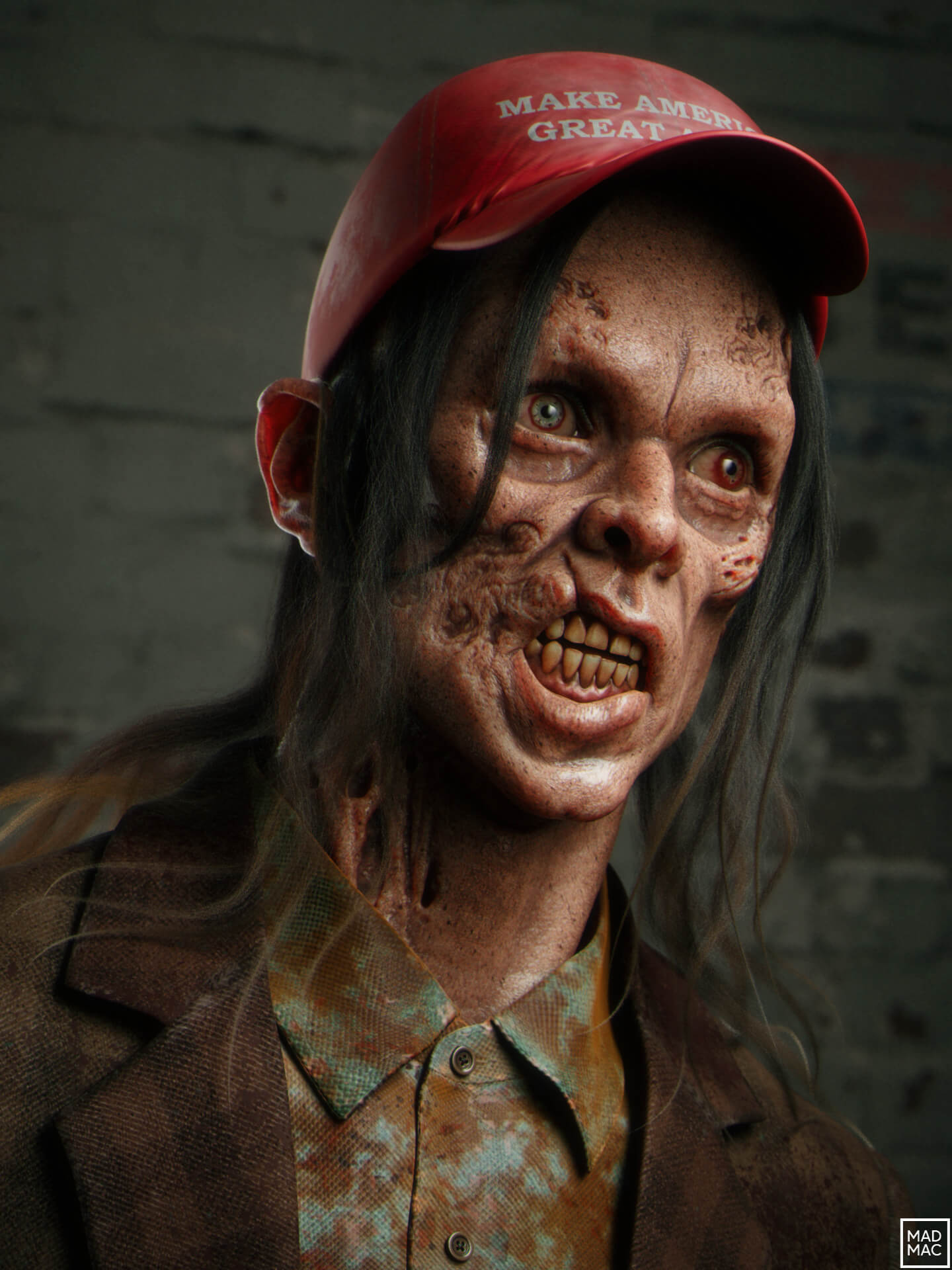 MAGA Zombie 3D Render, Digital Art by Mad Mac
