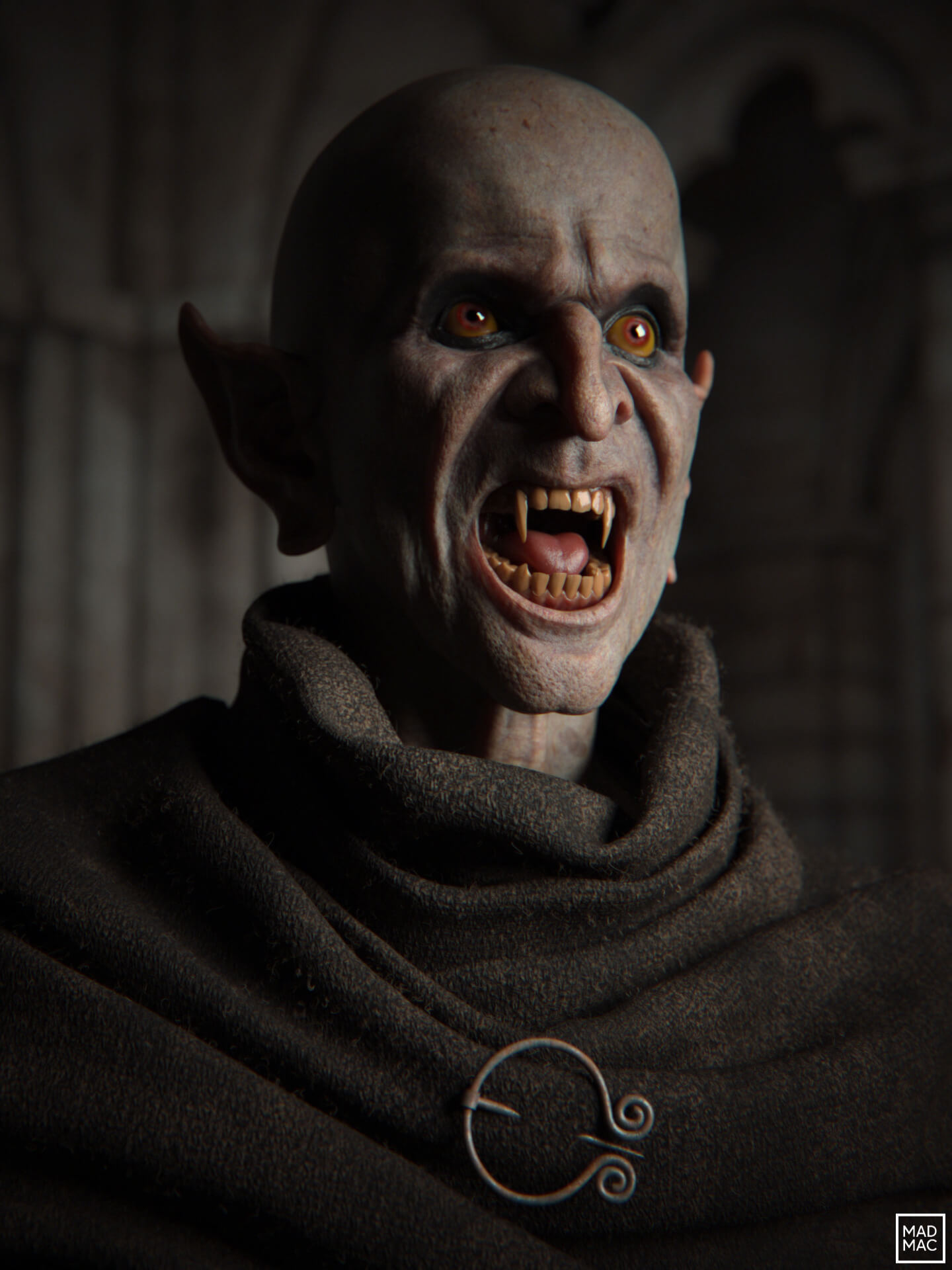 Old Vampire 3D Render, Digital Art by Mad Mac