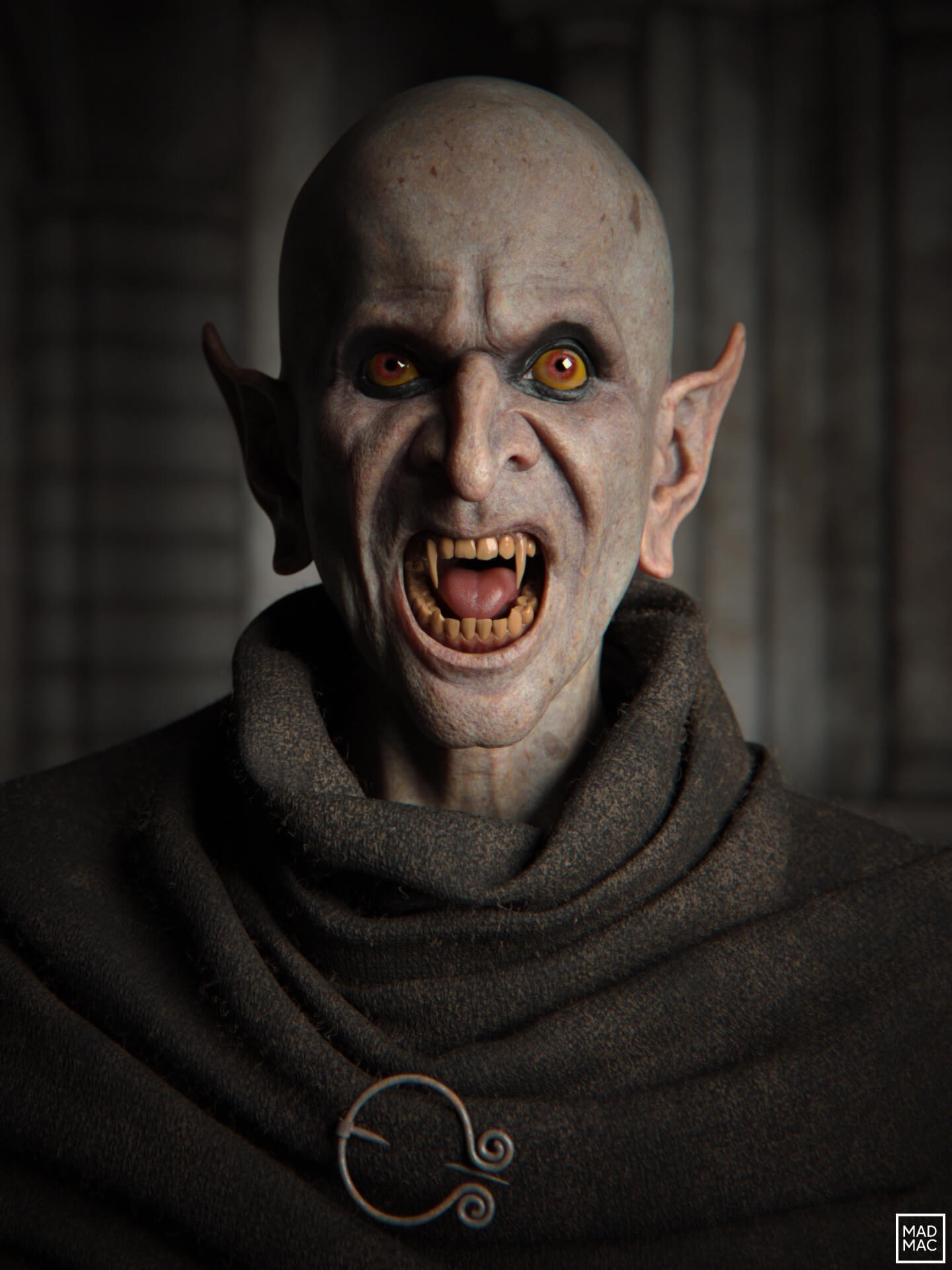 Old Vampire 3D Render, Digital Art by Mad Mac