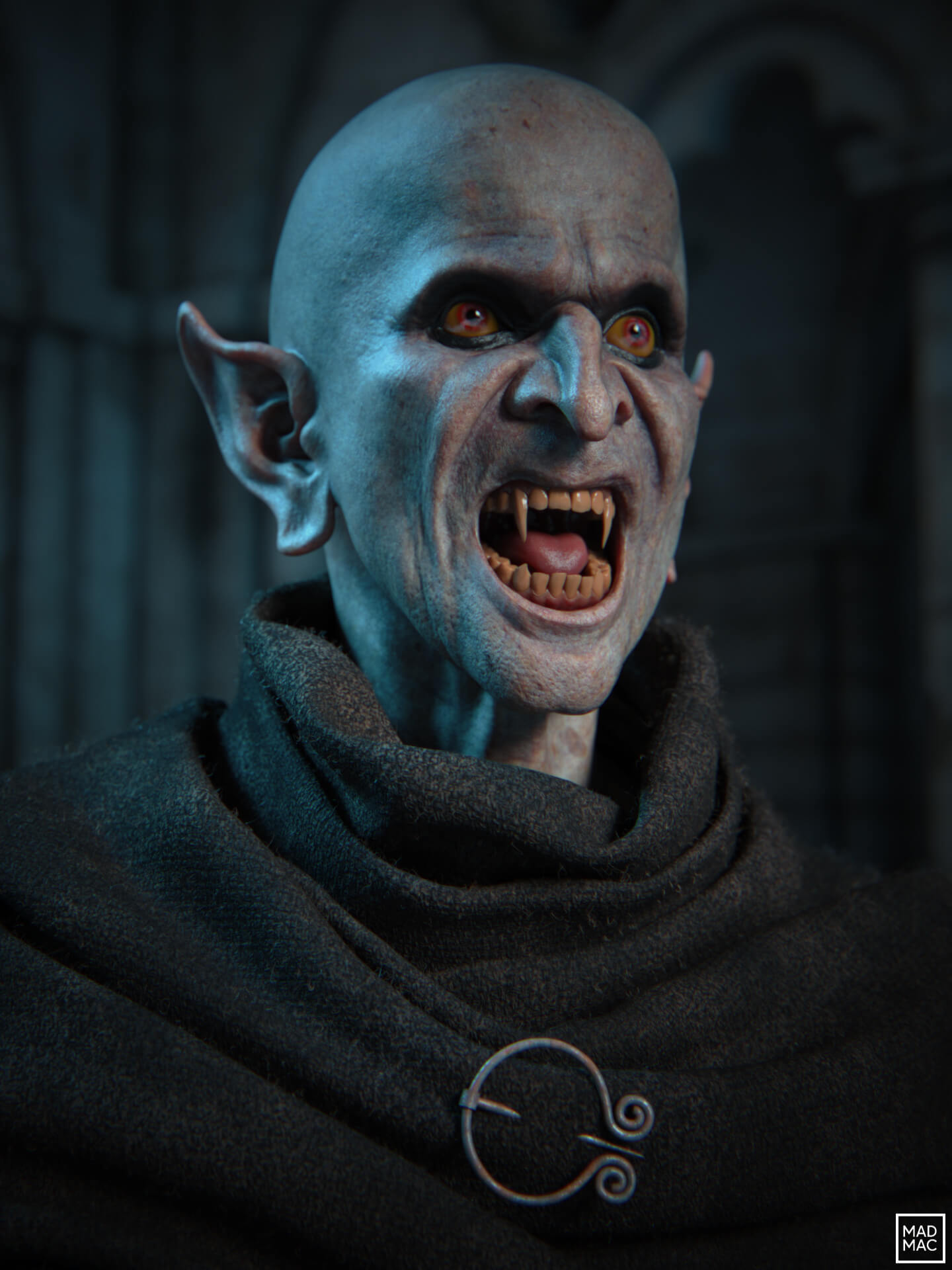 Old Vampire 3D Render, Digital Art by Mad Mac