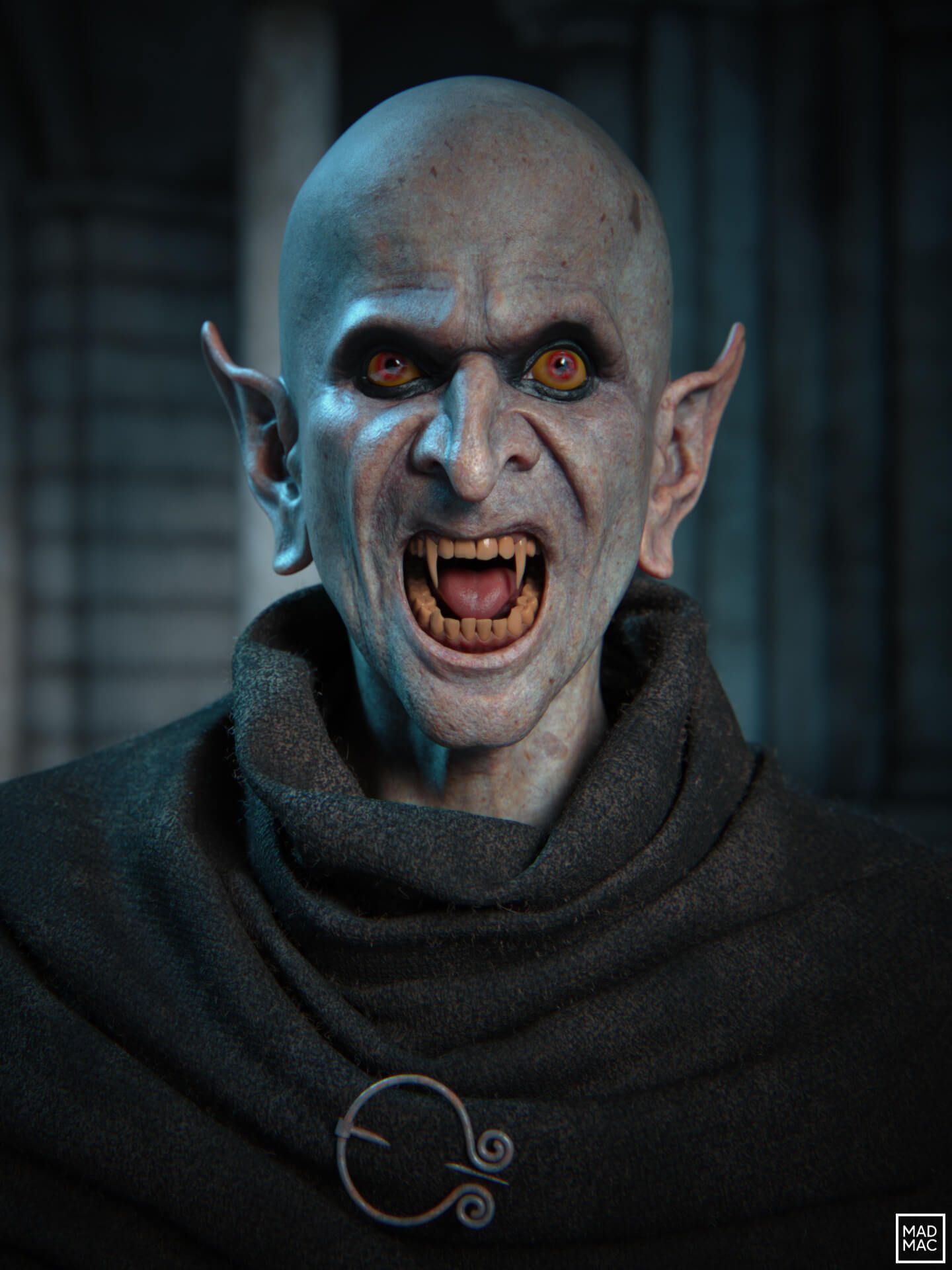 Old Vampire 3D Render, Digital Art by Mad Mac