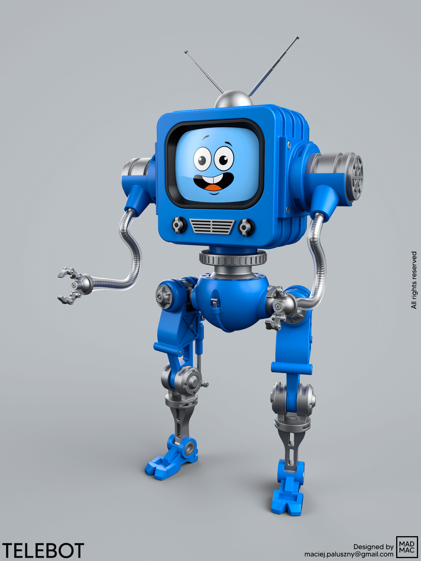TELEBOT 3D Render, Digital Art by Mad Mac