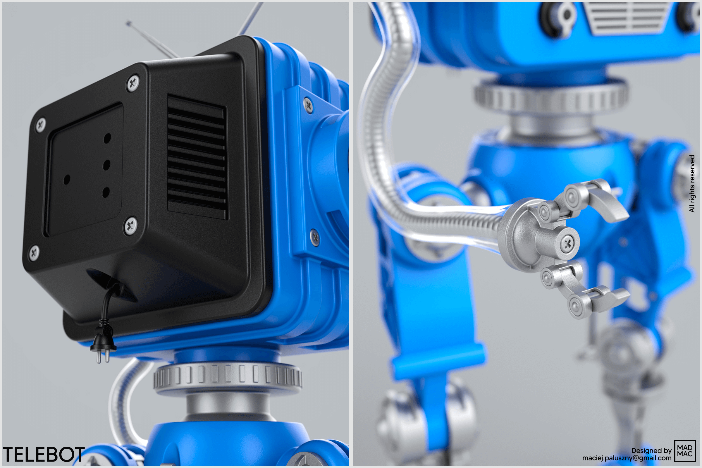 TELEBOT 3D Render, Digital Art by Mad Mac