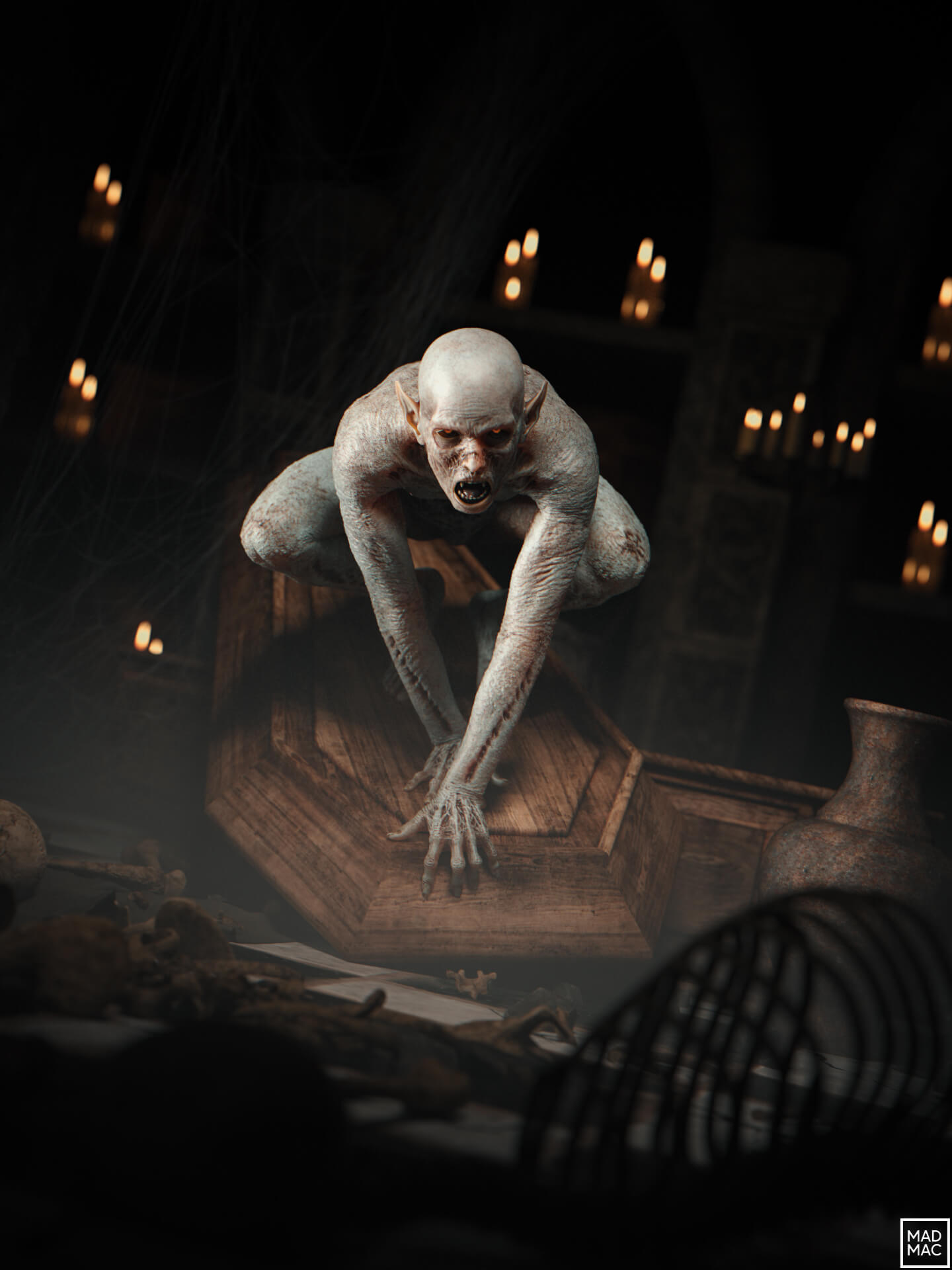 The Crypt 3D Render, Digital Art by Mad Mac