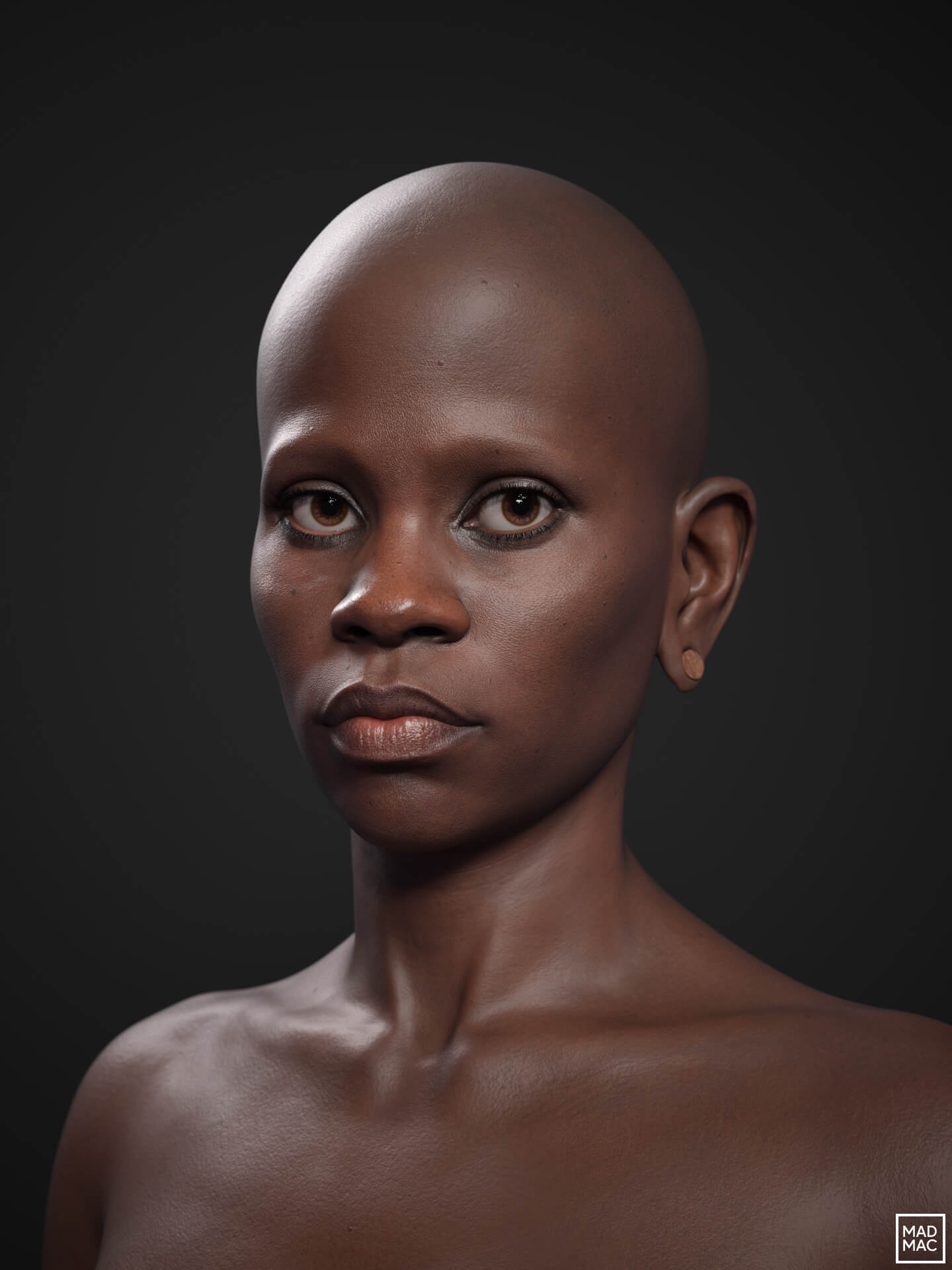 Tribe Girl portrait 3D Render, Digital Art by Mad Mac