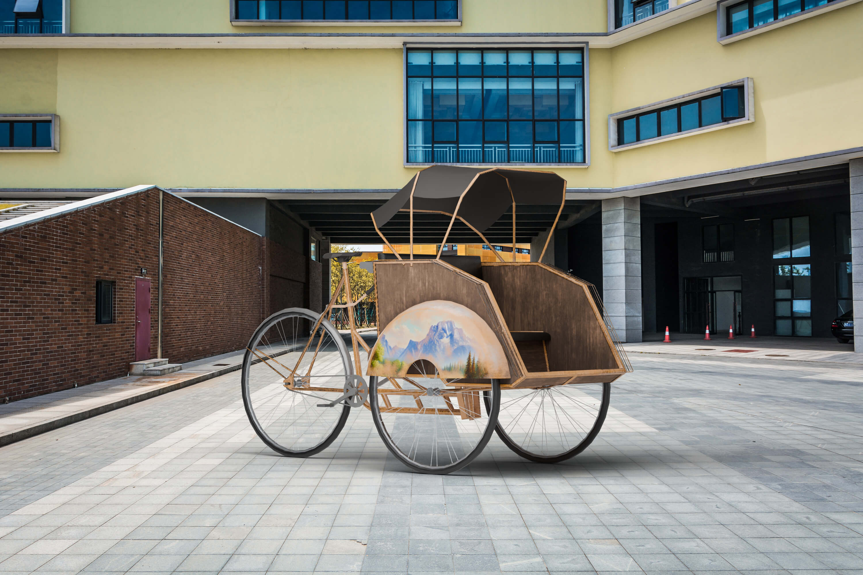 Becak Indonesian Traditional Transportation Rickshaw - 3D Model by ...