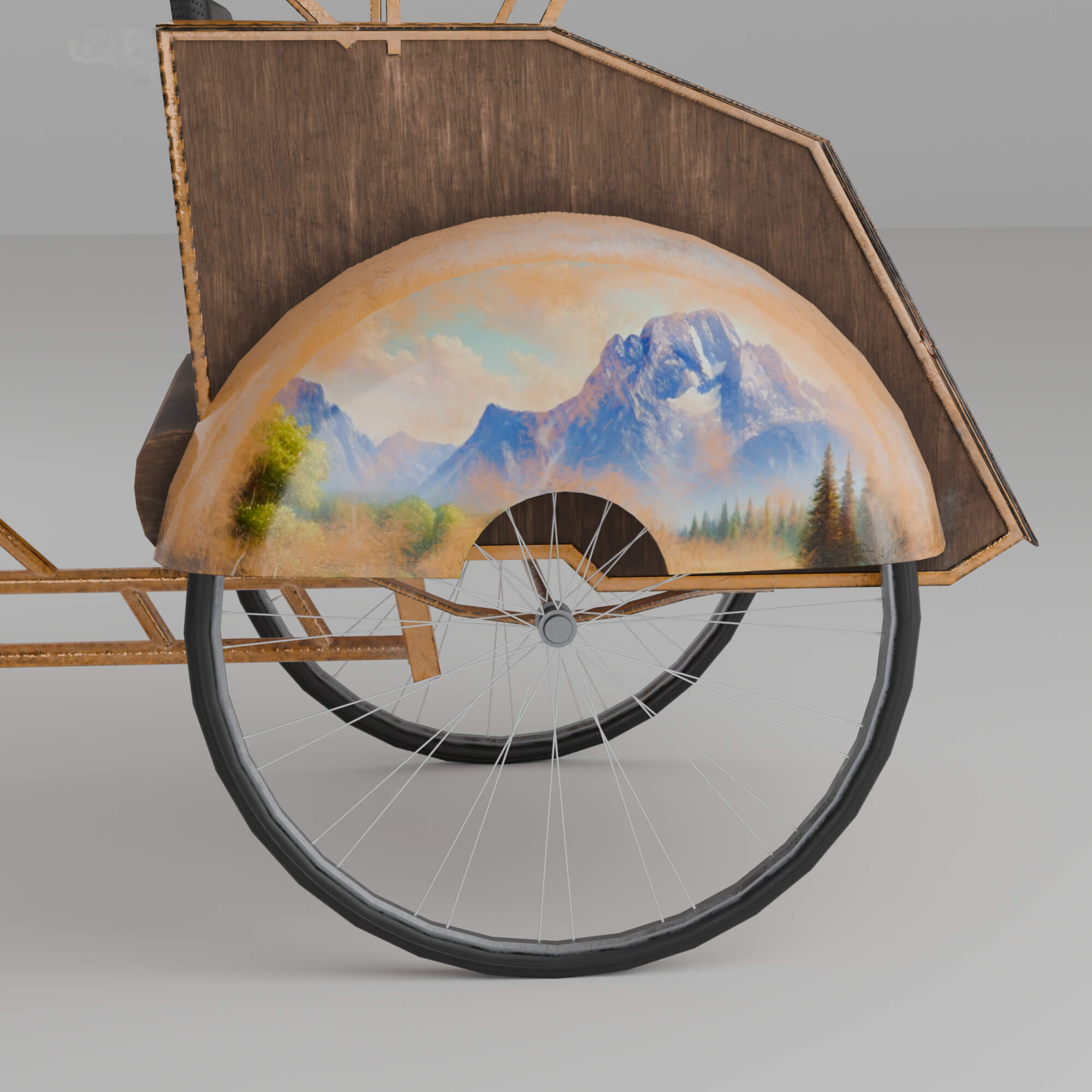 Becak Indonesian Traditional Transportation Rickshaw - 3D Model by ...