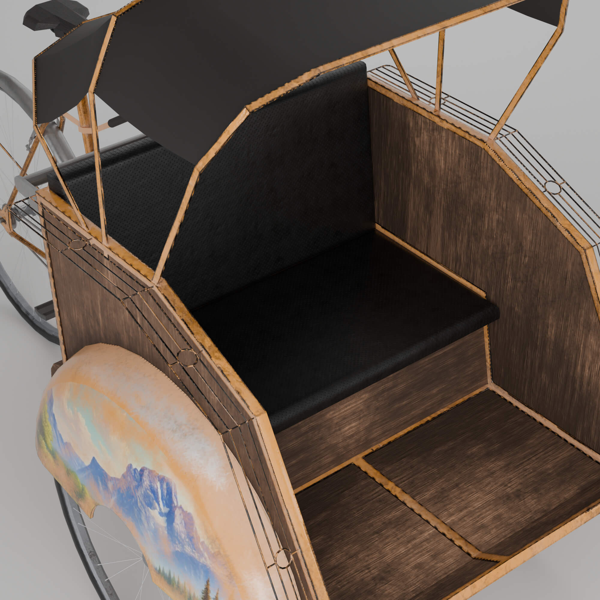 Becak Indonesian Traditional Transportation Rickshaw - 3D Model by ...