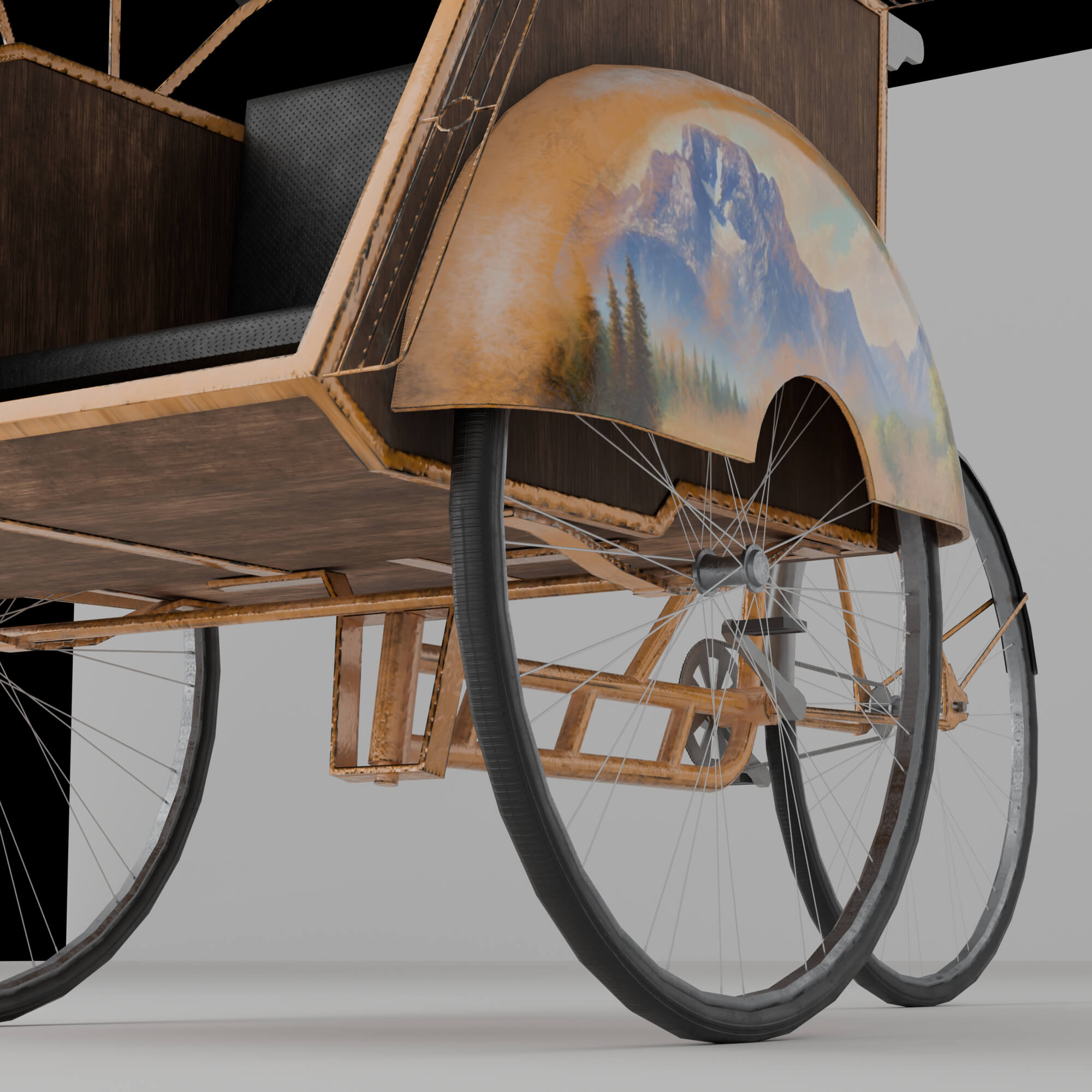 Becak Indonesian Traditional Transportation Rickshaw - 3D Model by ...