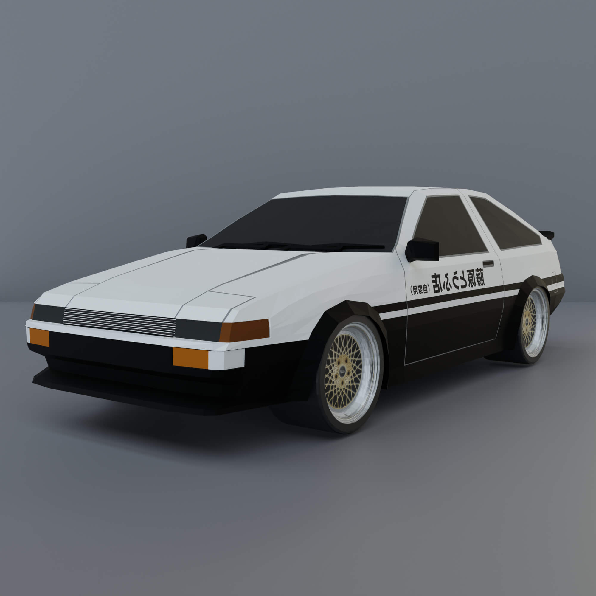 Toyota Corolla AE86 Low Poly - 3D Model by madakar25