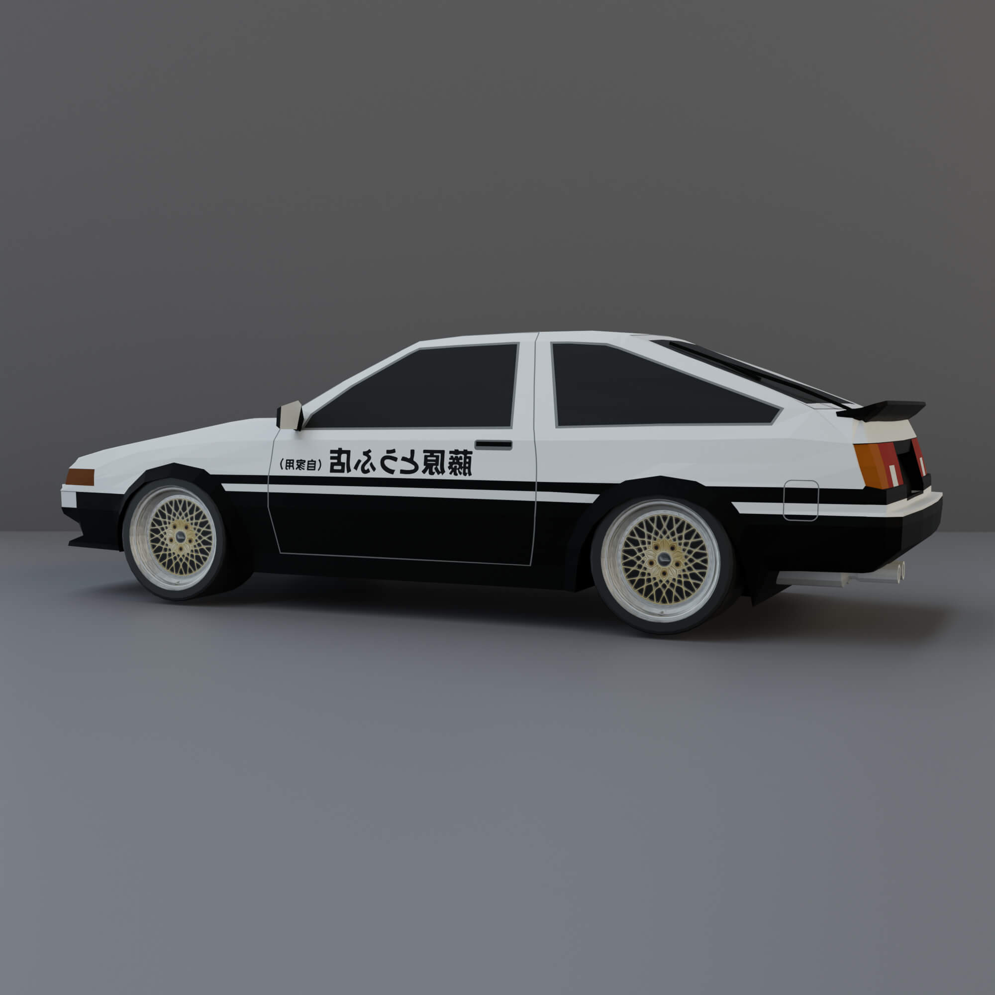 Toyota Corolla AE86 Low Poly - 3D Model by madakar25