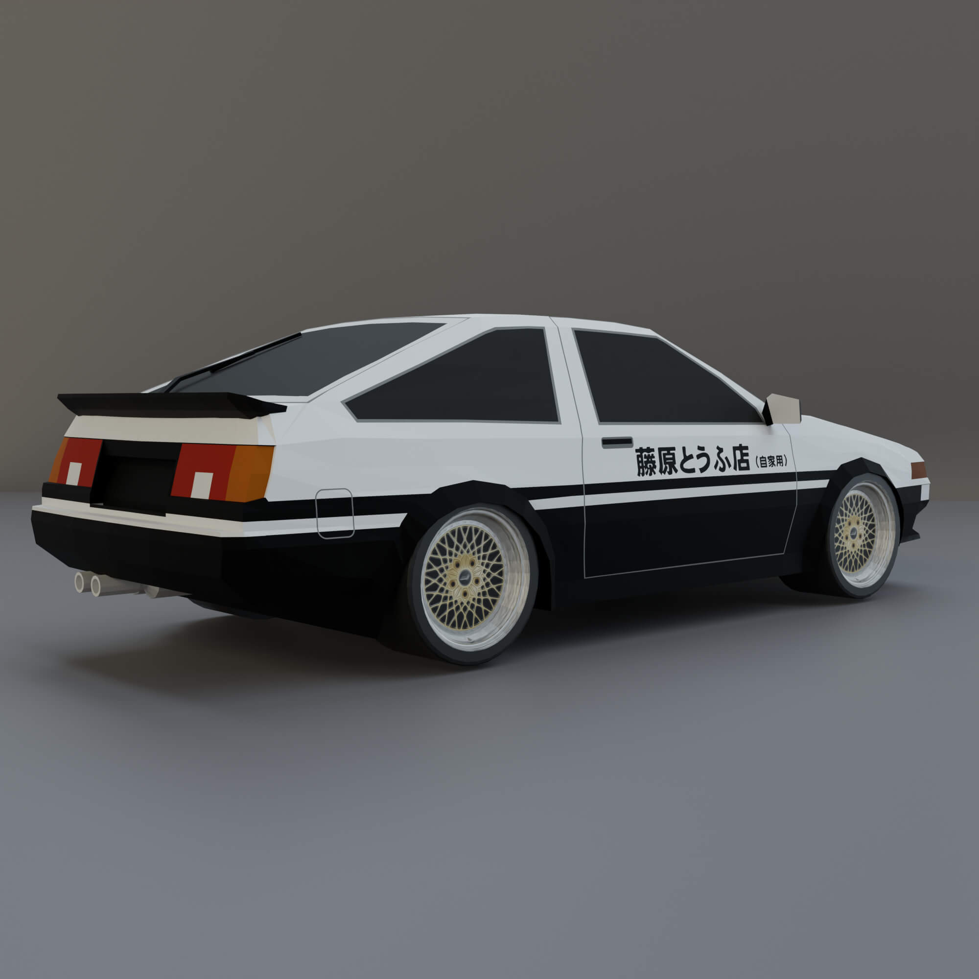 Toyota Corolla AE86 Low Poly - 3D Model by madakar25