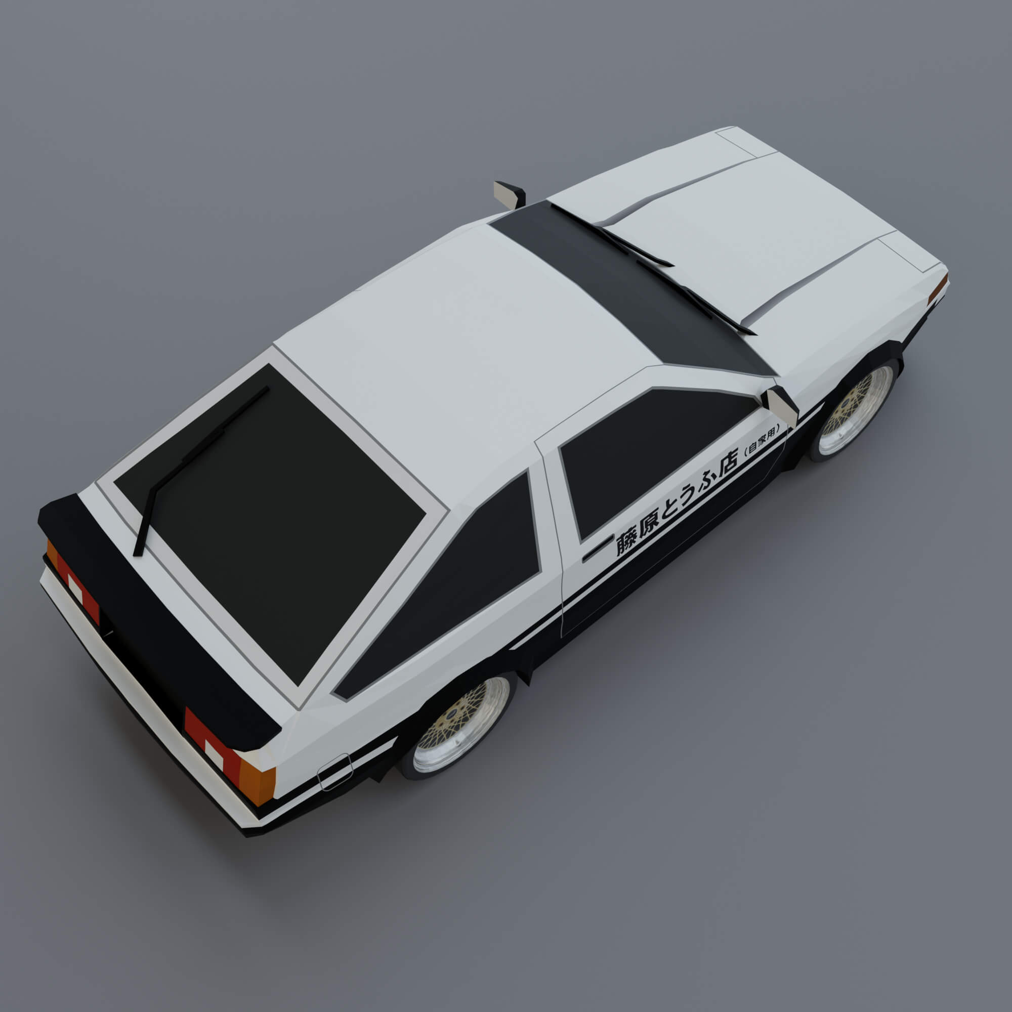 Toyota Corolla AE86 Low Poly - 3D Model by madakar25