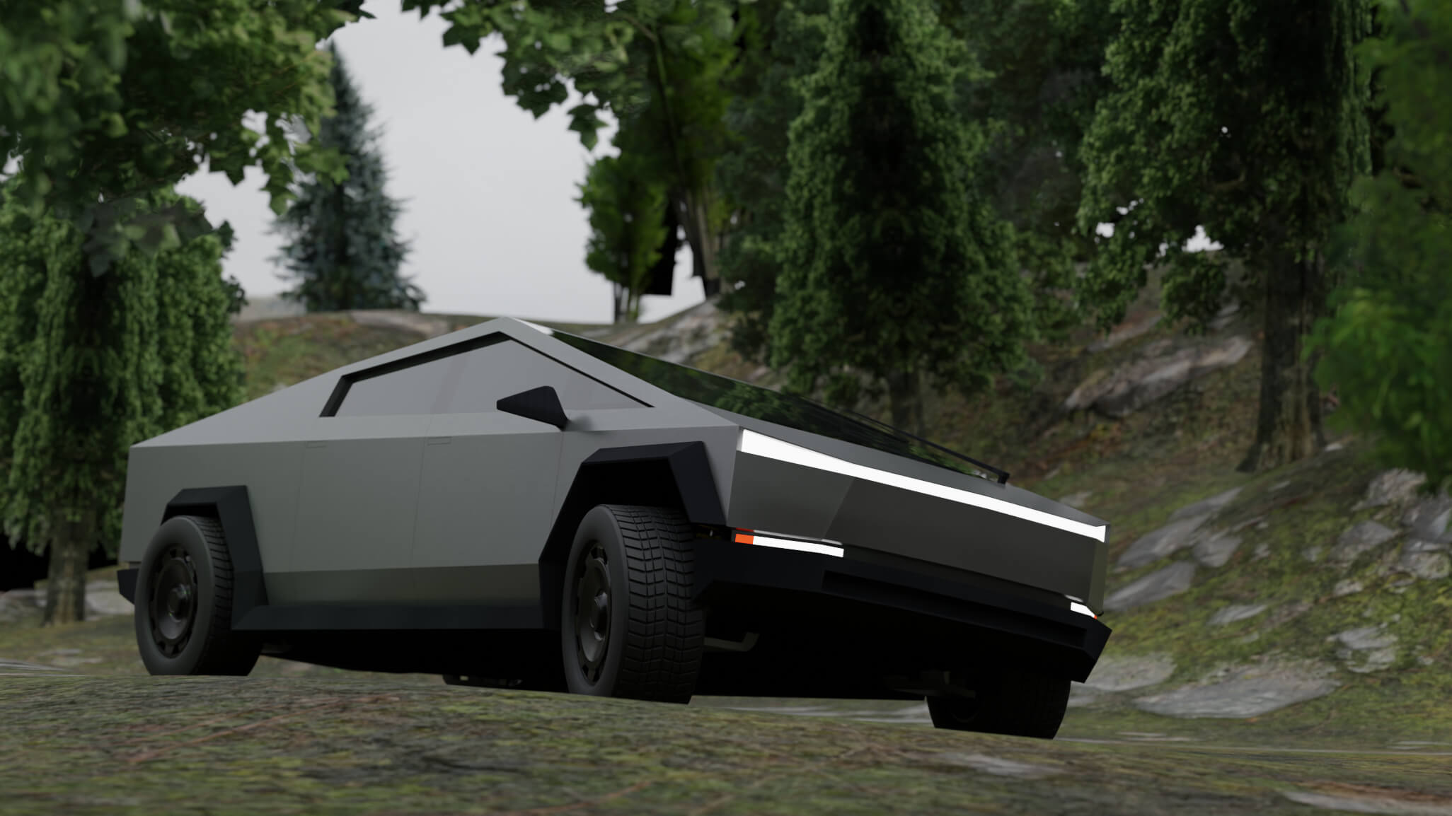 Futuristic Electric Cyber Truck - 3D Model by madakar25