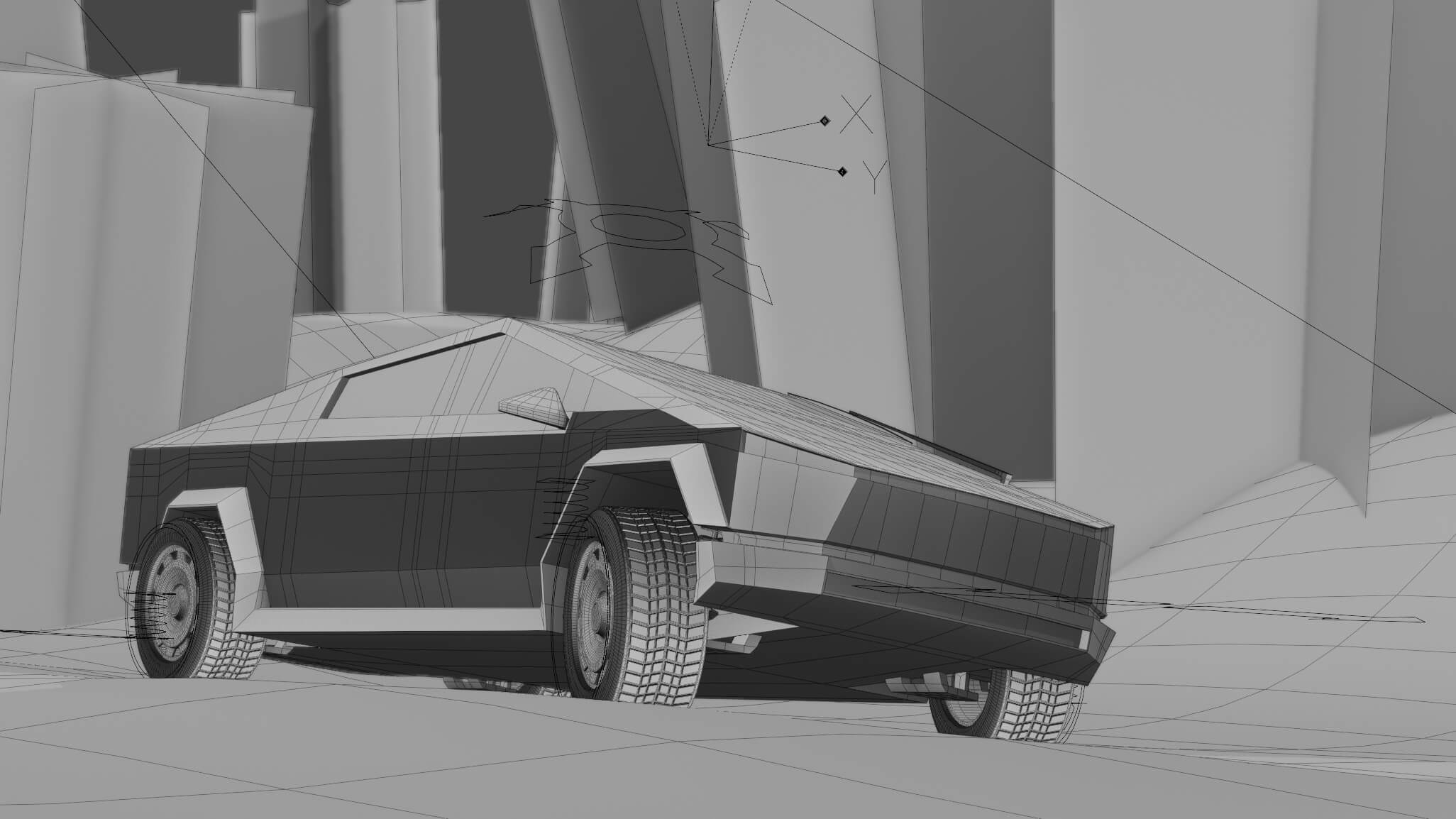 Futuristic Electric Cyber Truck - 3D Model by madakar25