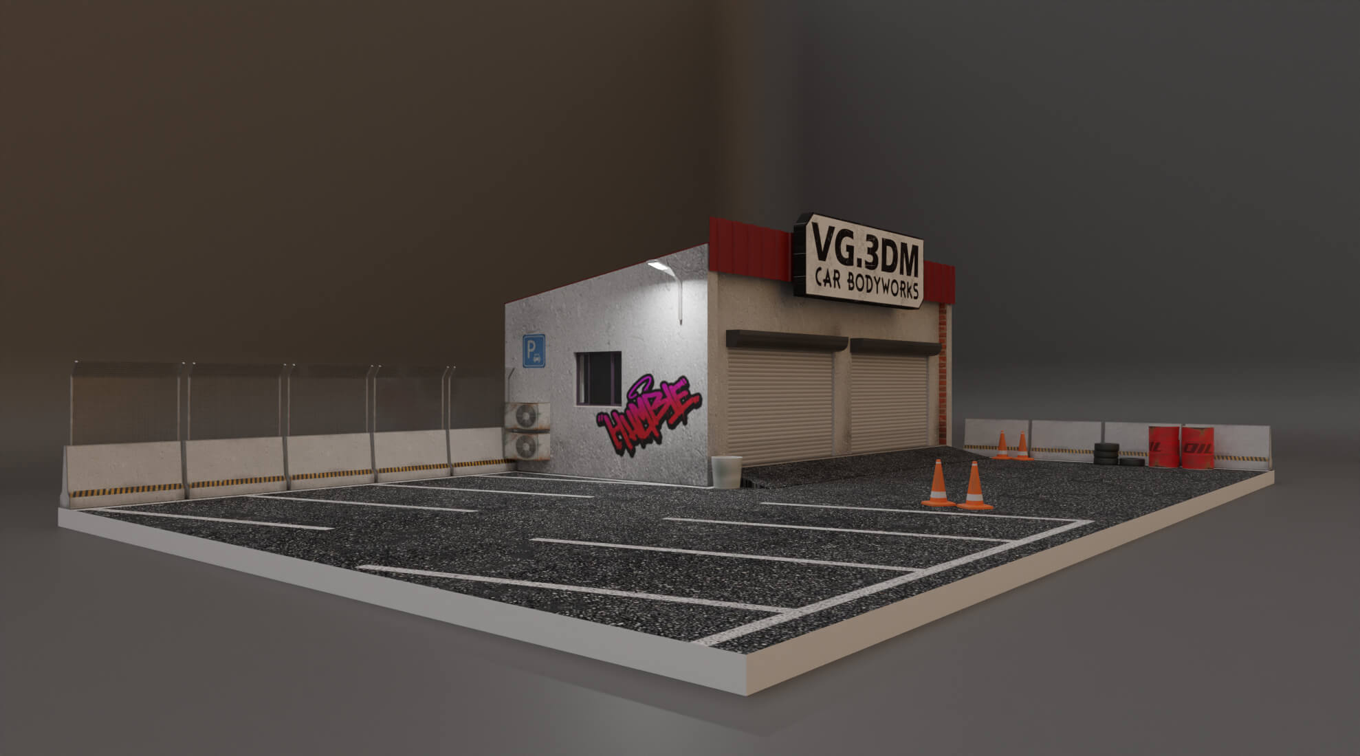 Garage Car Low Poly - 3D Model by madakar25