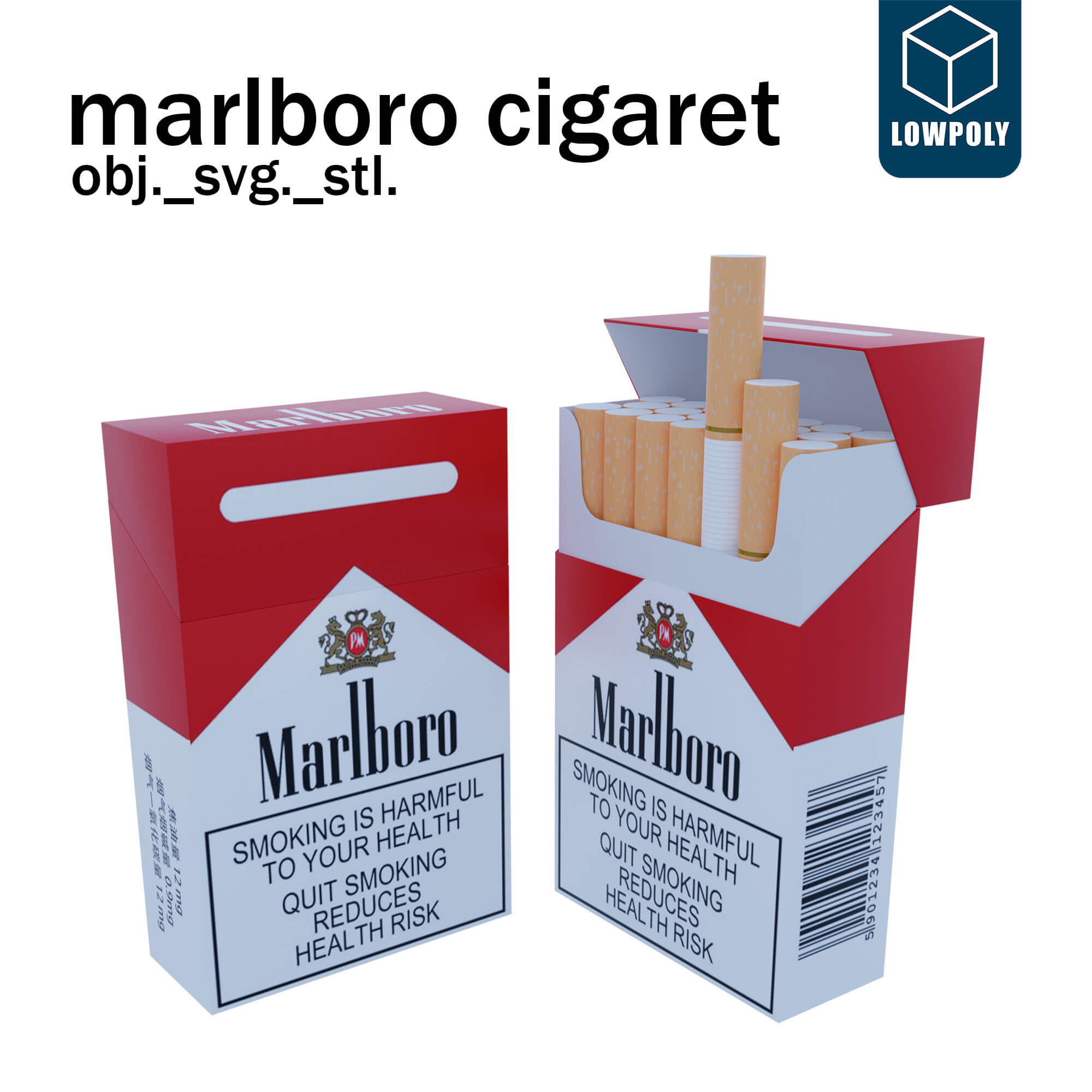 Marlboro Cigarate - 3D Model by madakar25