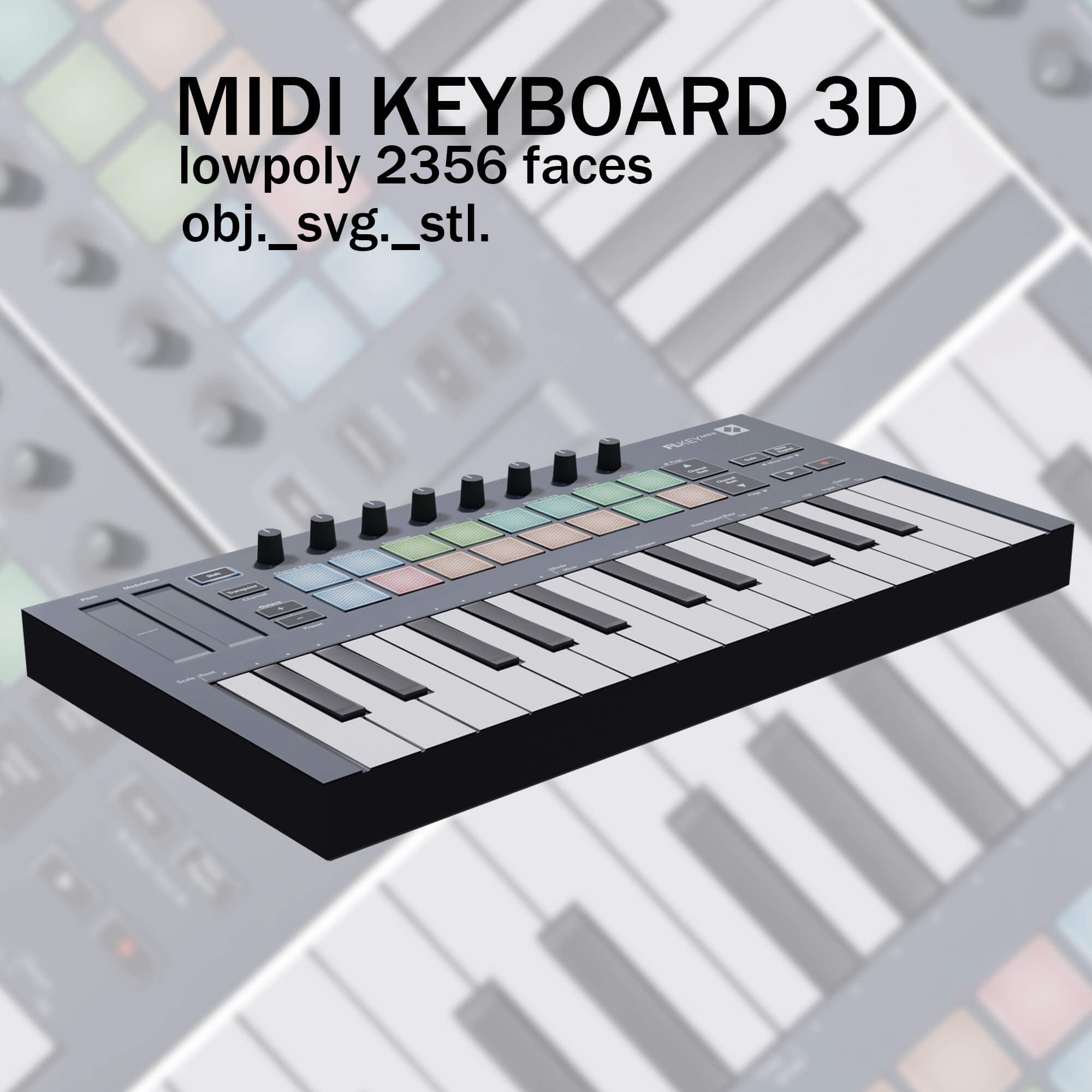 MIDI Keyboard Audio Creation - 3D Model by madakar25