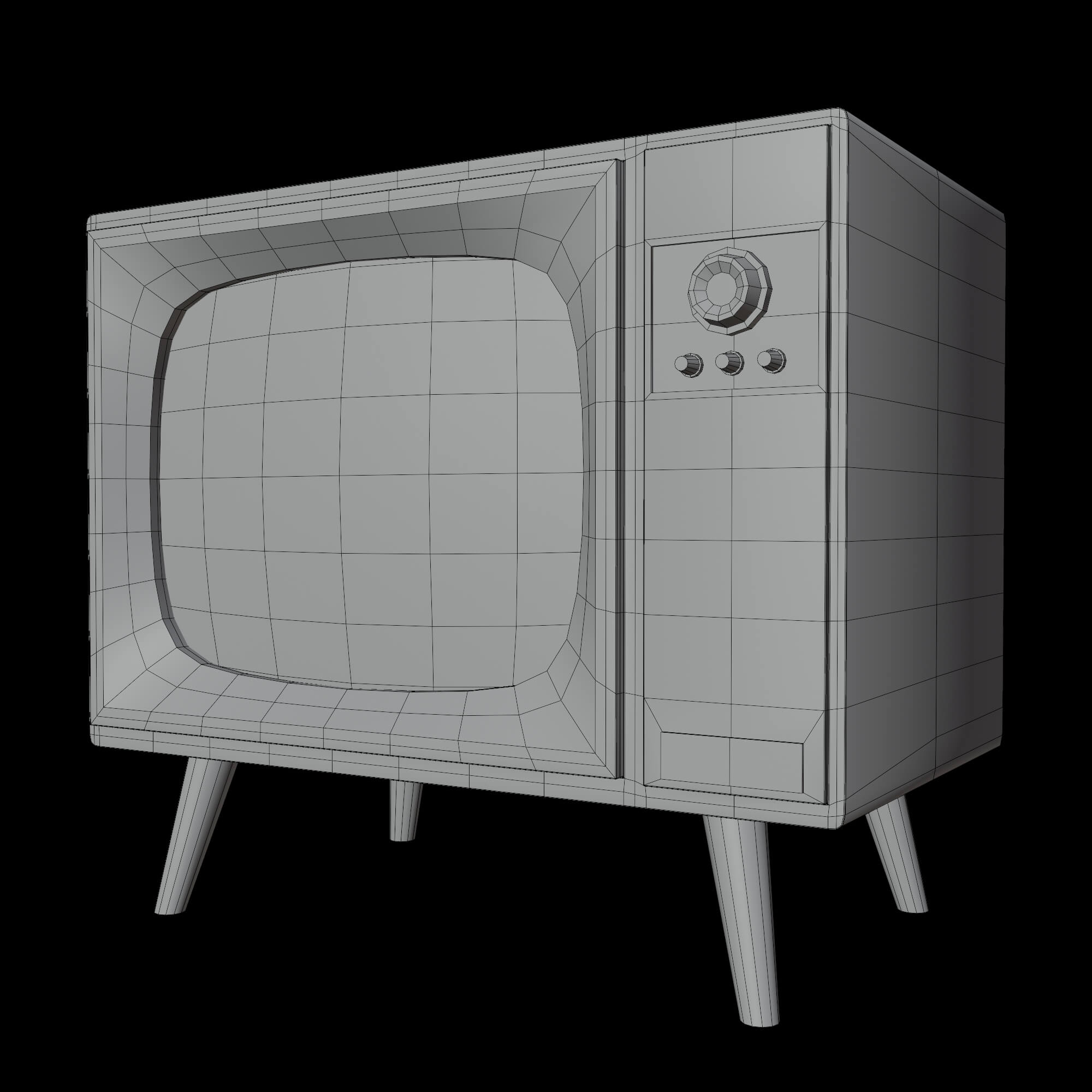 Old Television Low Poly - 3D Model by madakar25