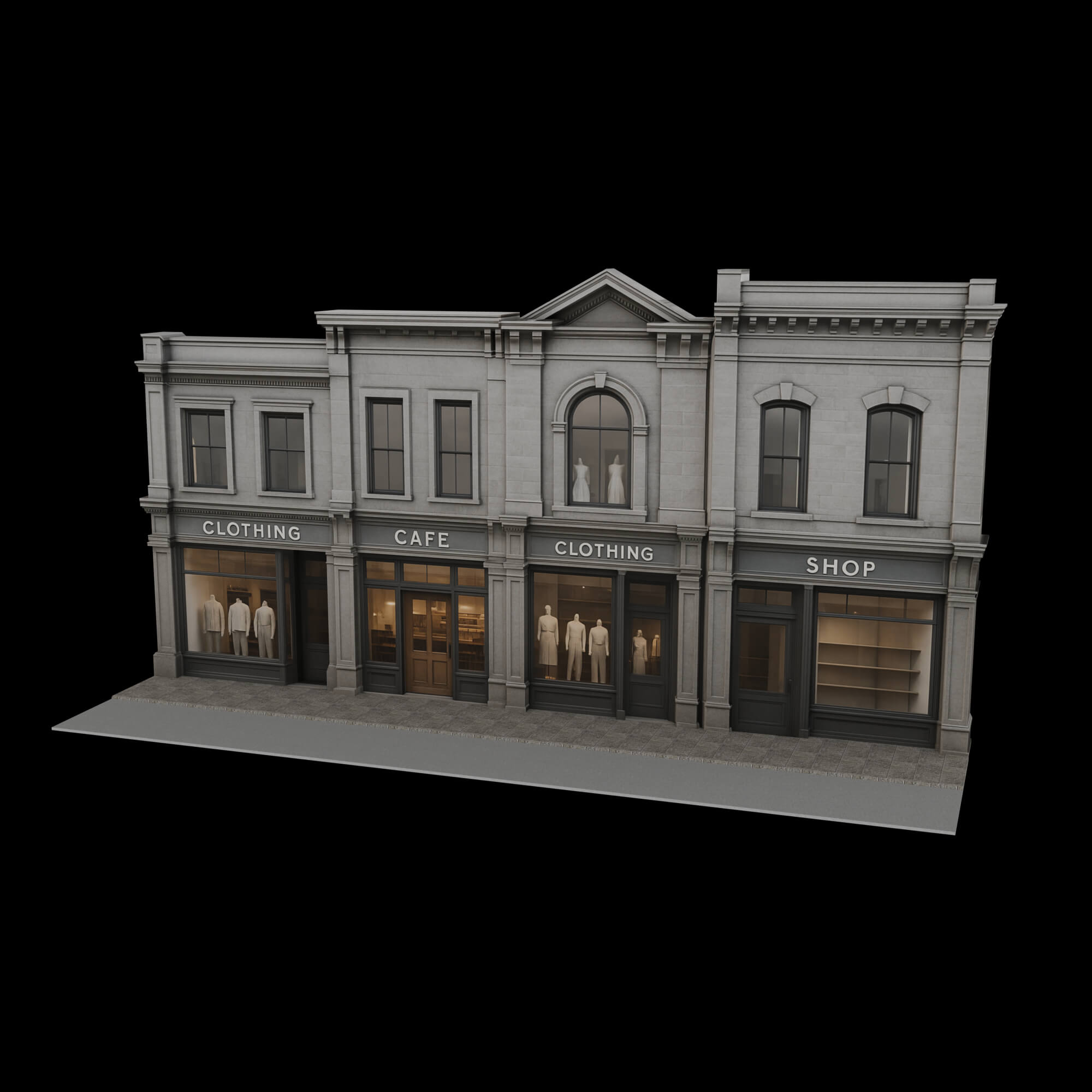 Realistic Vintage Storefront 3D Model by madakar25