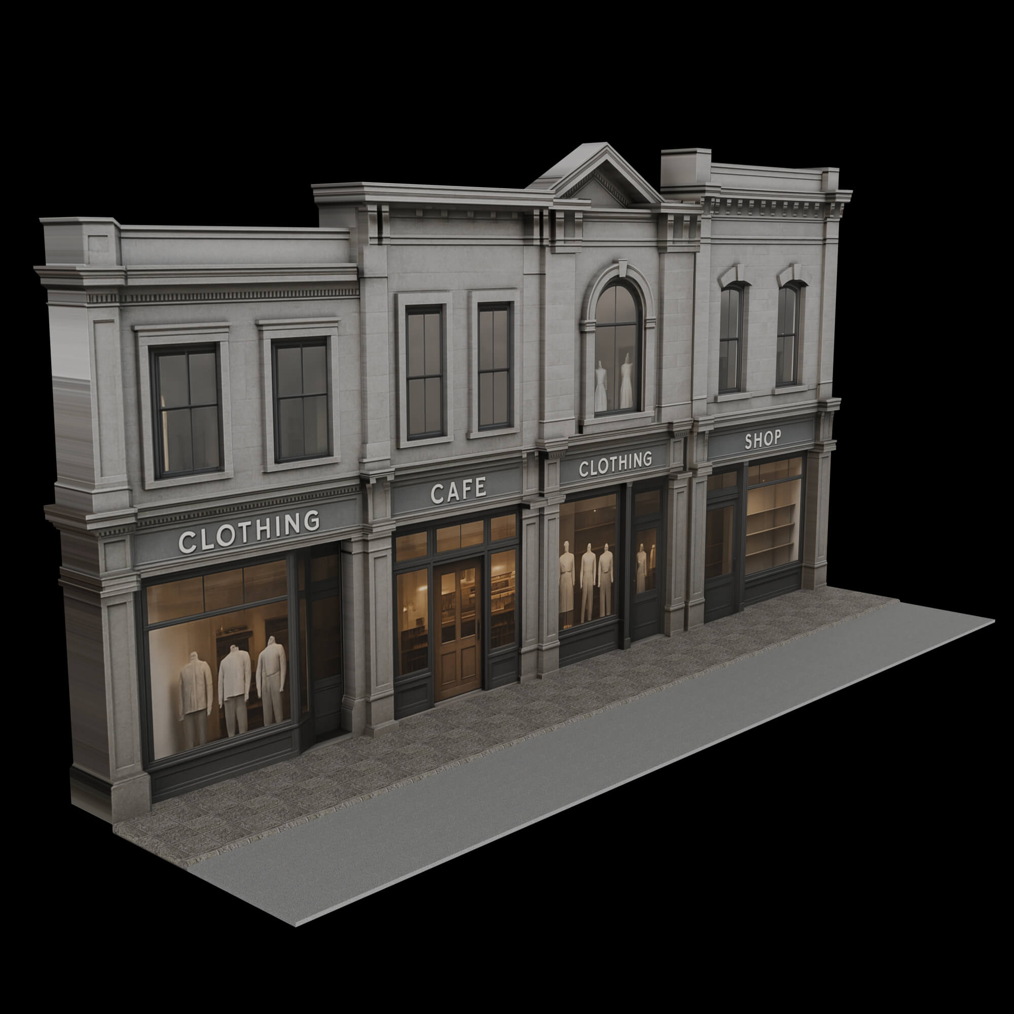 Realistic Vintage Storefront 3D Model by madakar25