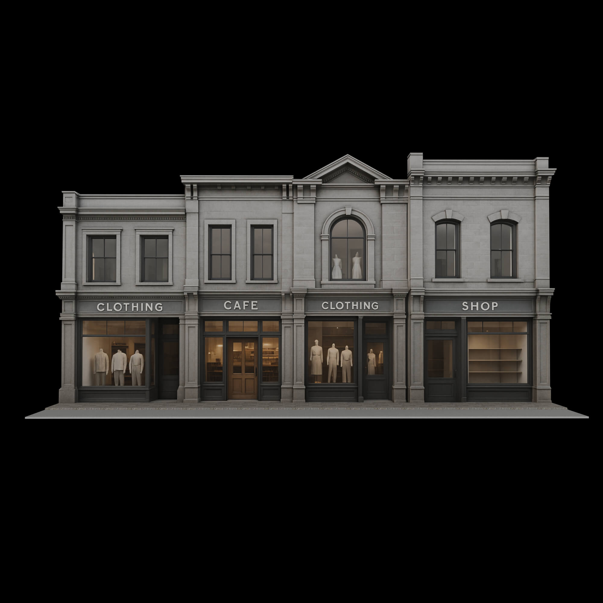 Realistic Vintage Storefront 3D Model by madakar25