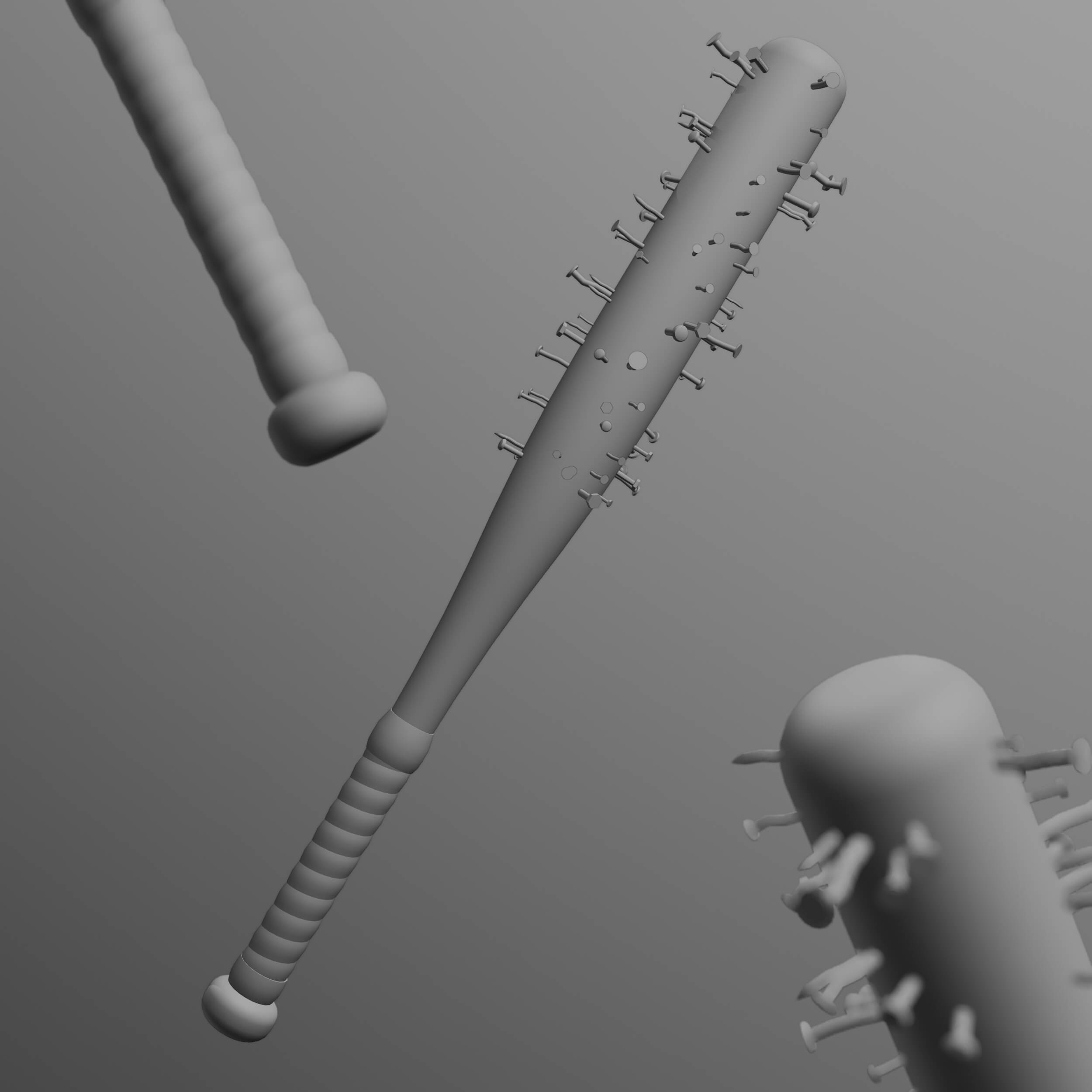 Spiked Baseball Bat 3D Model by madakar25