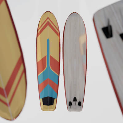 Surfboard medium poly - 3D Model by madakar25
