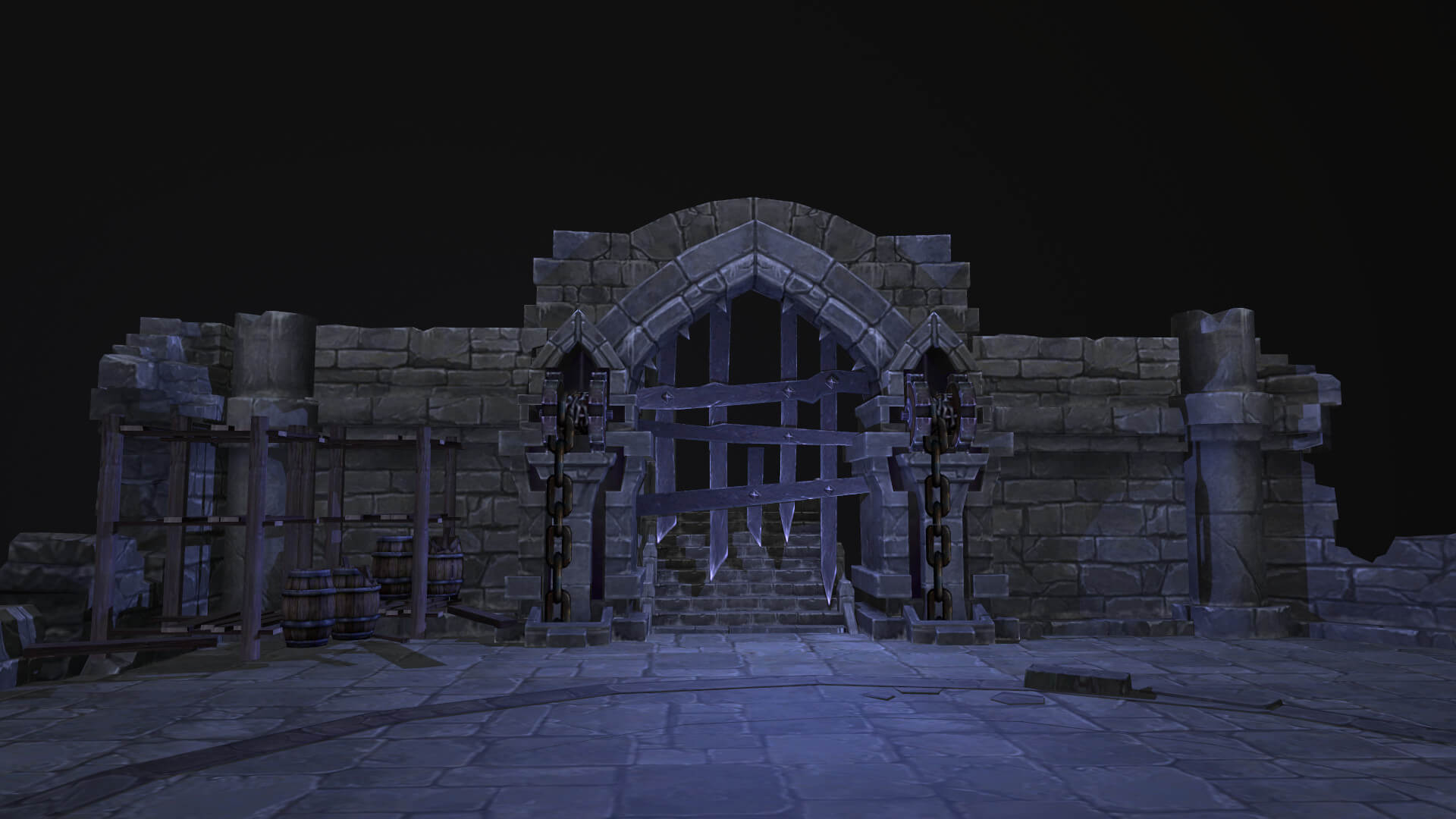 Dungeons Castle Alcazar Barbacan - 3D Model by MadeCG