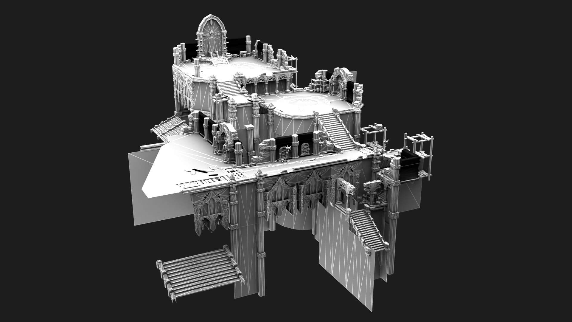 Dungeons Castle Alcazar Barbacan - 3D Model by MadeCG