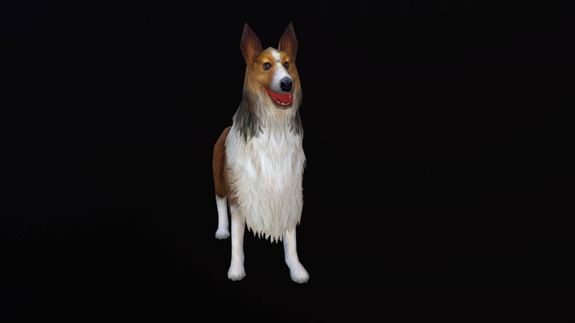 Low Poly Animated Dog Rough Collie - 3D Model by MadeCG