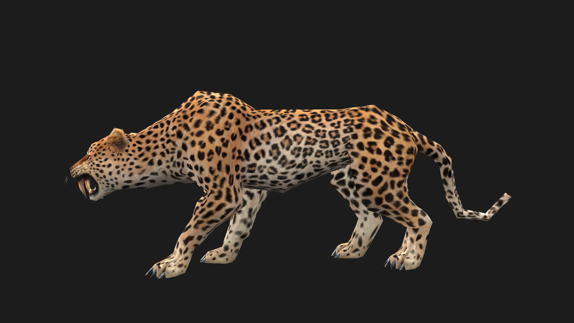 Low Poly Animated Leopard - 3D Model by MadeCG