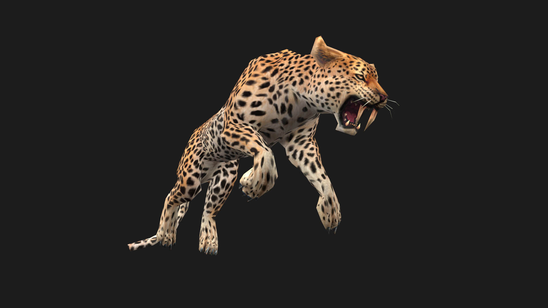 Low Poly Animated Leopard - 3D Model by MadeCG