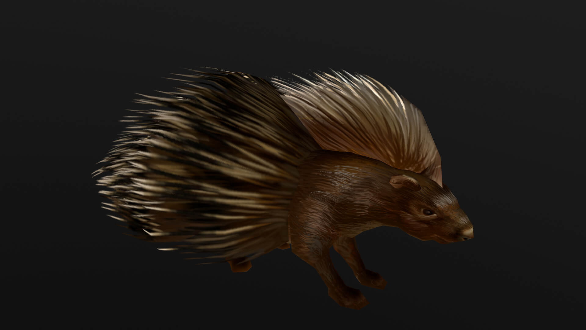 Low Poly Animated Porcupine - 3D Model by MadeCG