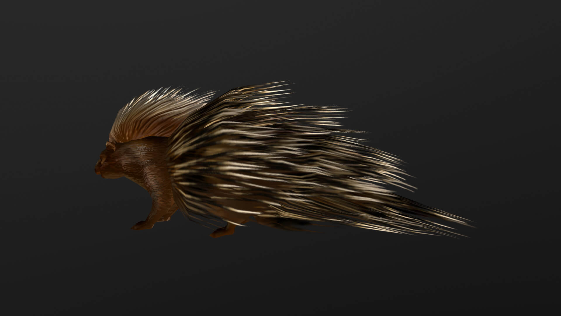 Low Poly Animated Porcupine - 3D Model by MadeCG