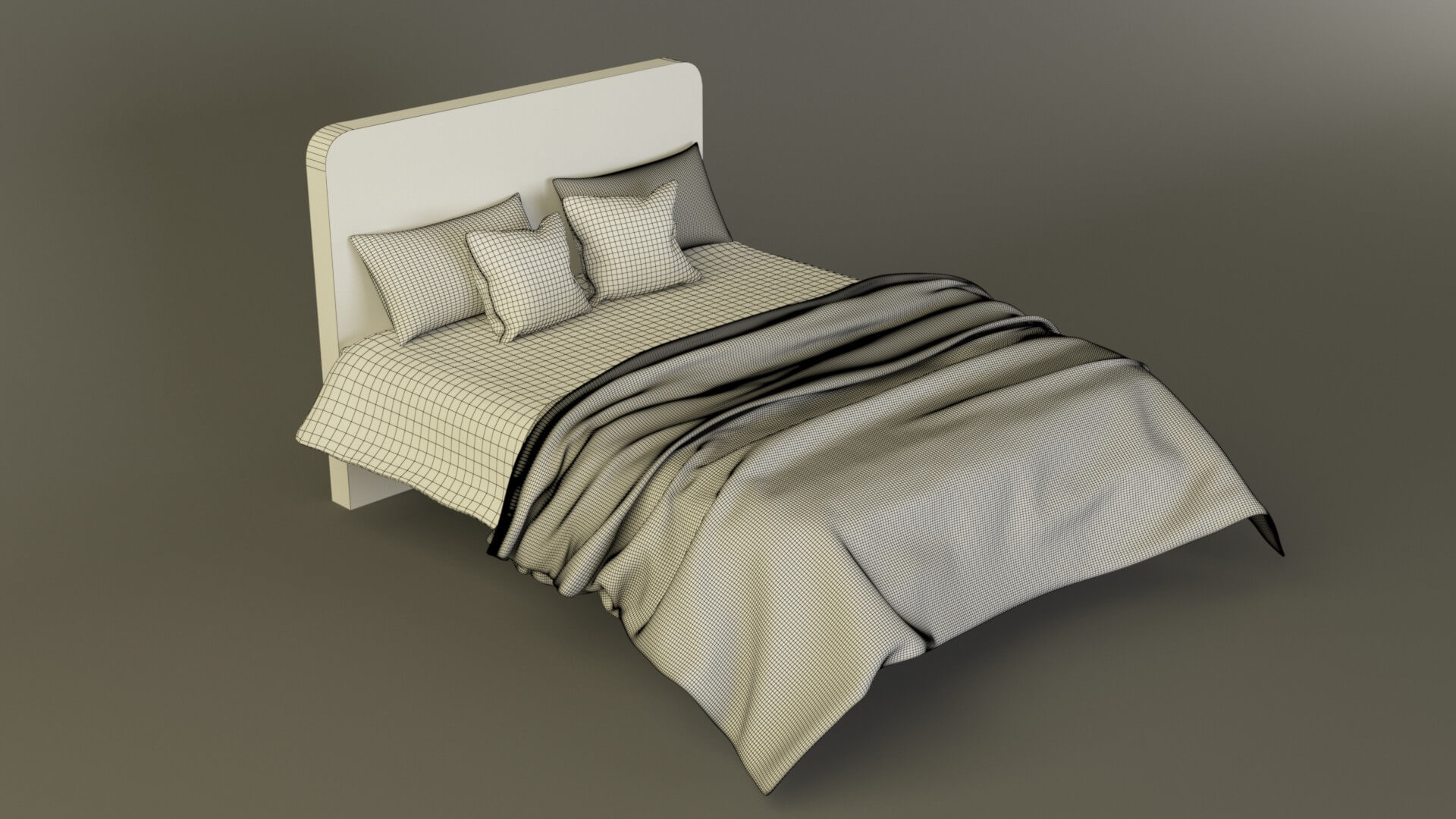 Double Bed - 3D Model by madihazaman