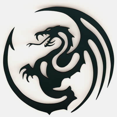 Wall Panel Dragon - 3D Model by Madlen