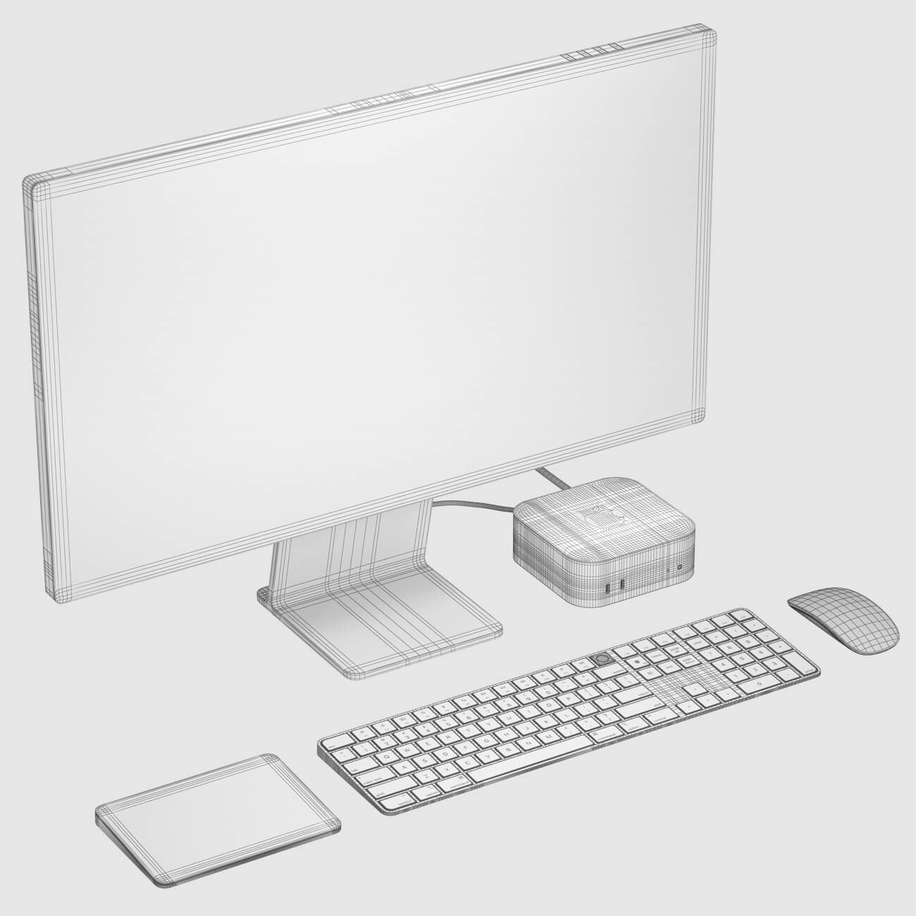 Apple Studio Display and Mac Mini M4 Full Set 2 - 3D Model by madMIX